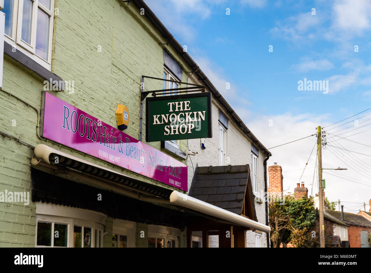 UNITED KINGDOM – SEPTEMBER 16 Sign for the Knockin Shop pun of Knocking ...