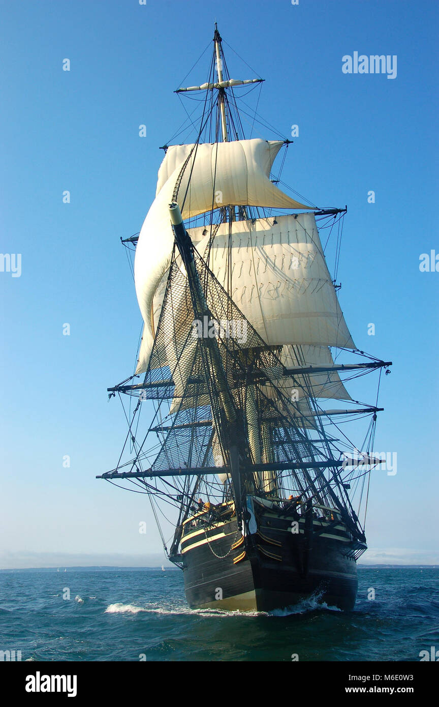 Salem Maritime and Saugus Iron Works tall sailing ship Stock Photo - Alamy