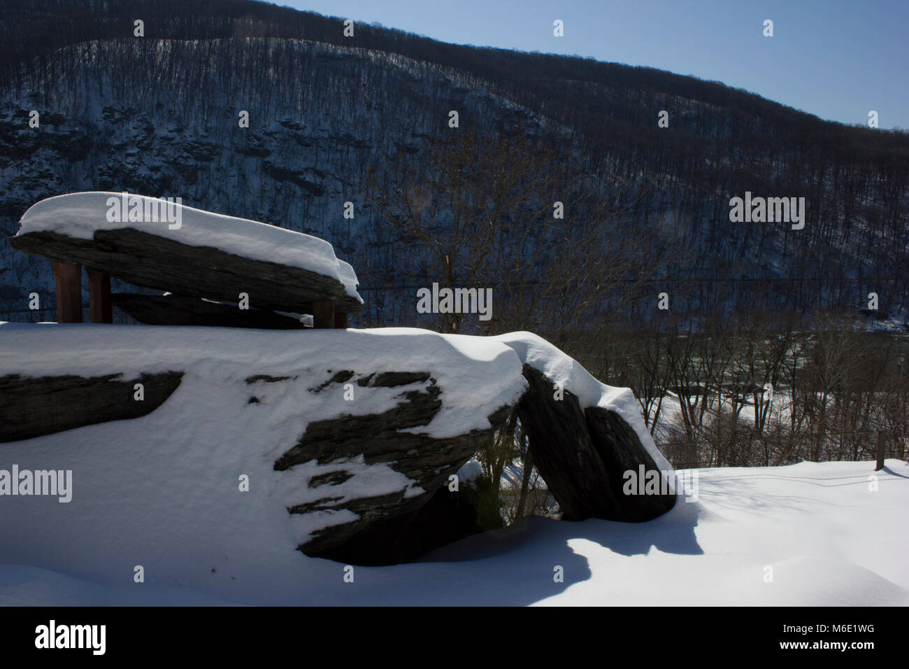 Jefferson Rock in the Snow. Jefferson Rock covered in snow on February ...