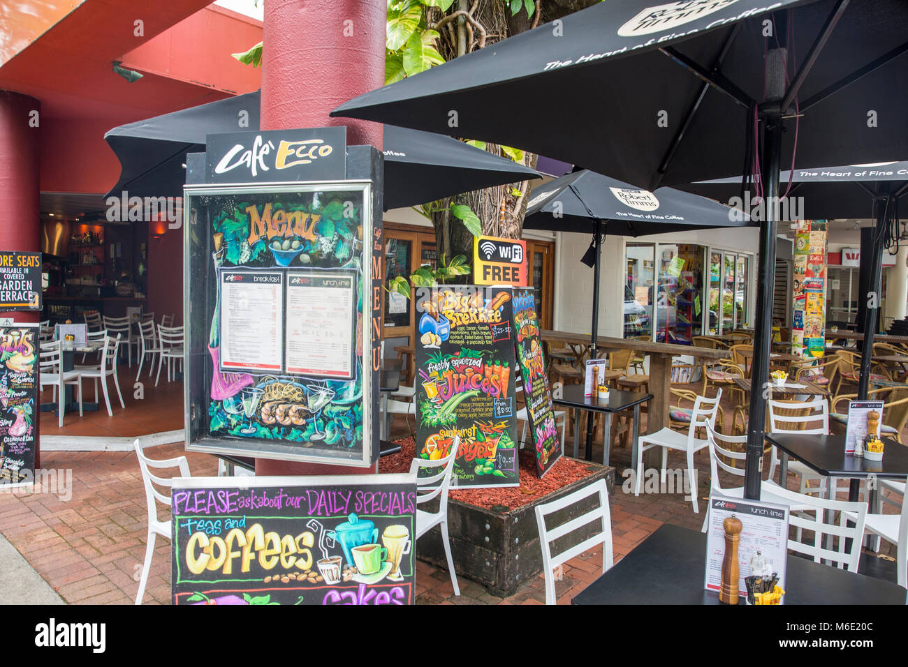 Cafe in the town centre of Port Douglas,Far north Queensland,Australia ...