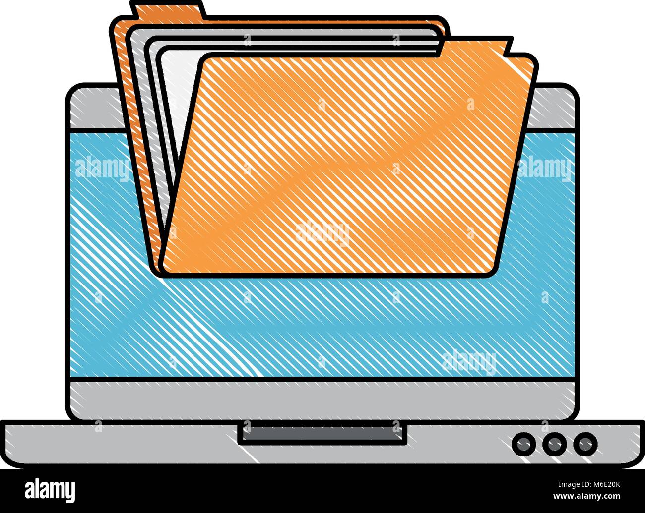 laptop computer with folder Stock Vector Image & Art - Alamy
