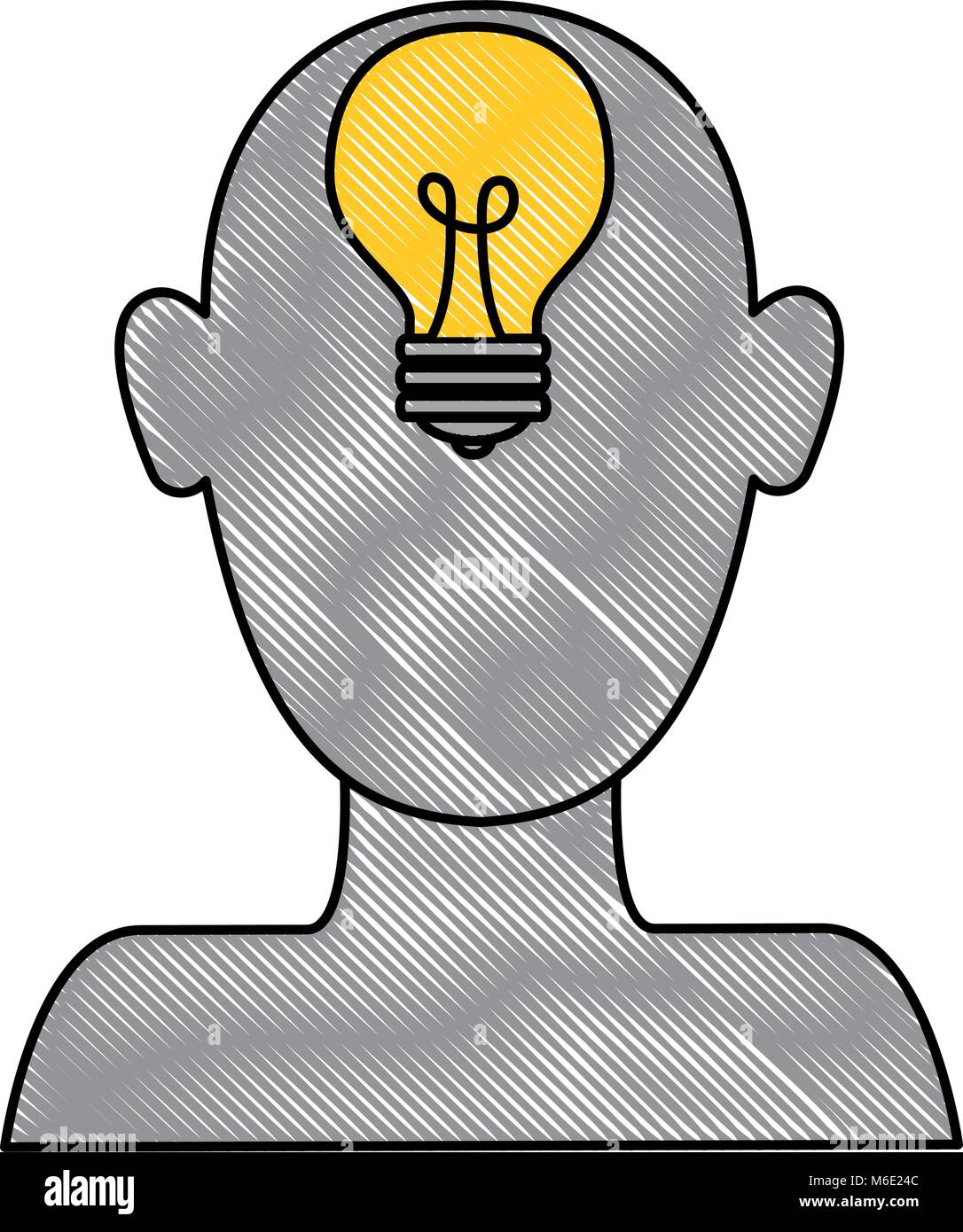 profile with bulb light idea Stock Vector Image & Art - Alamy