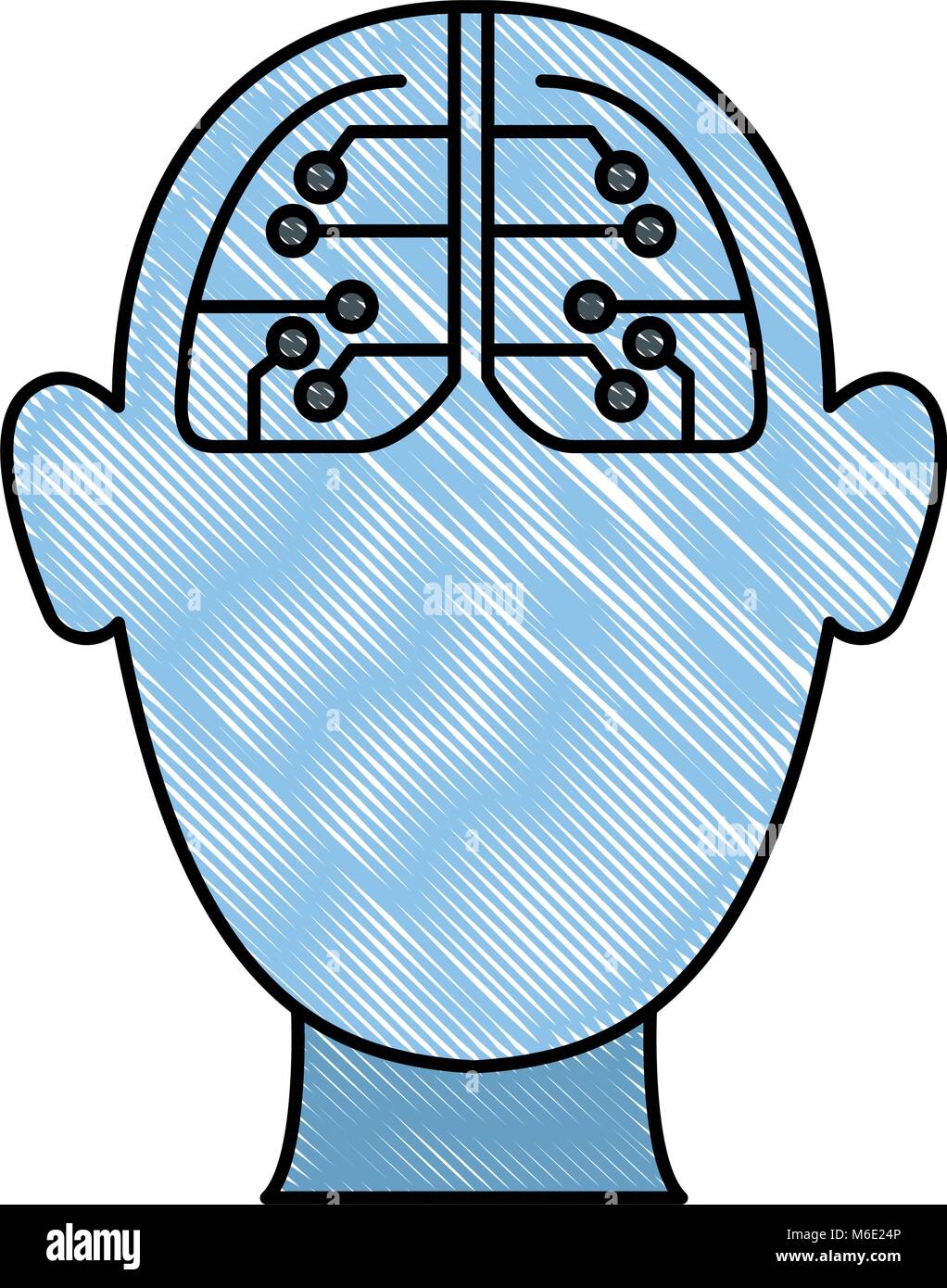 human profile with electrical circuit Stock Vector Image & Art - Alamy