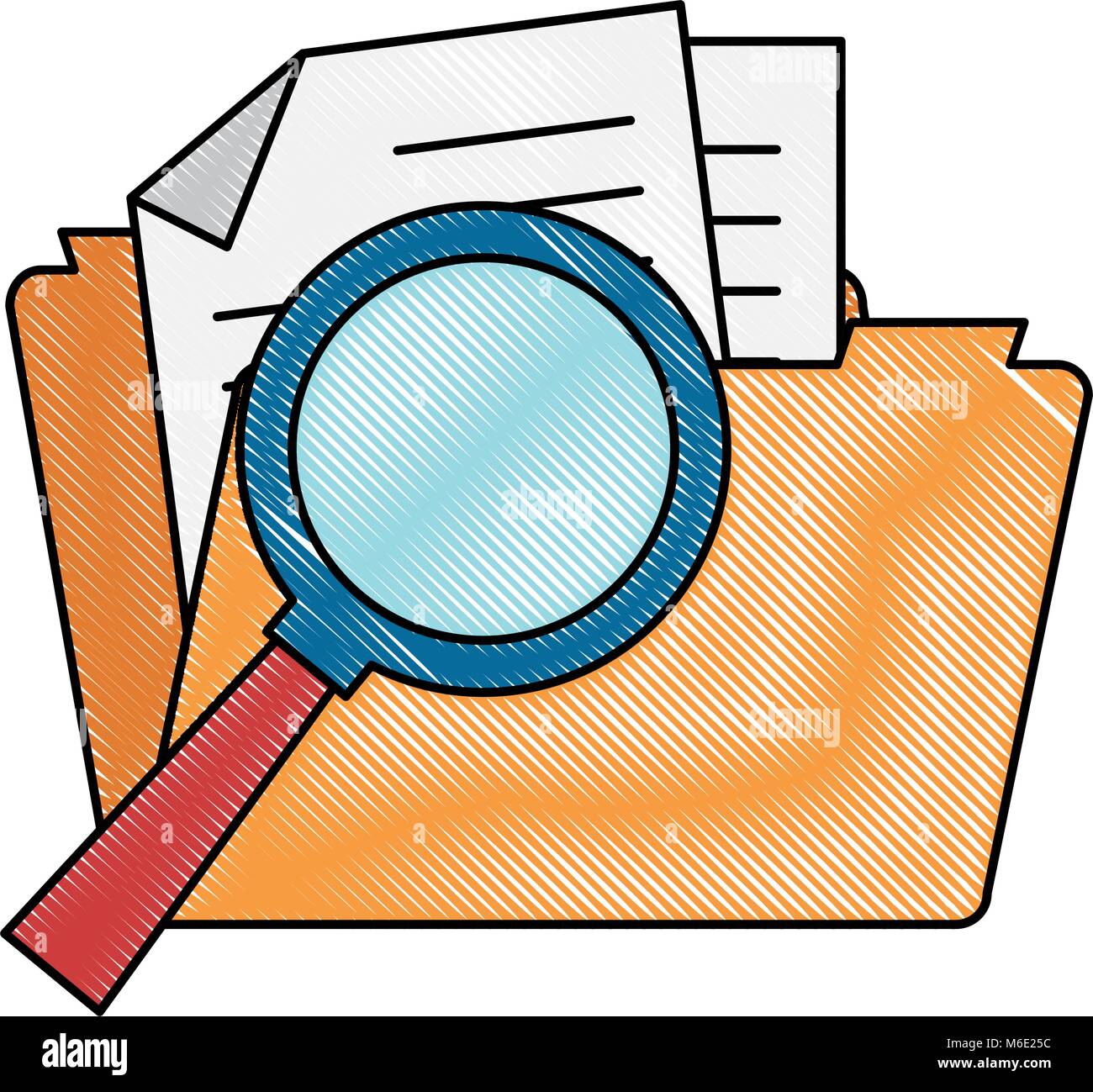 folder document with magnifying glass Stock Vector Image & Art - Alamy