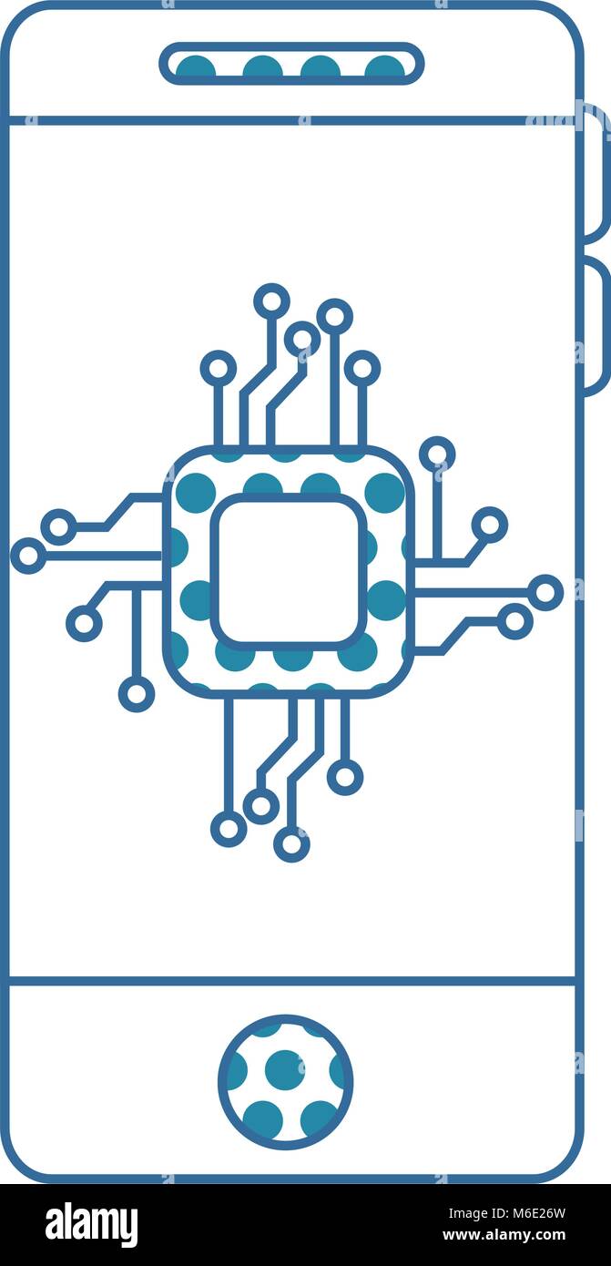 smartphone with processor and circuit Stock Vector Image & Art - Alamy