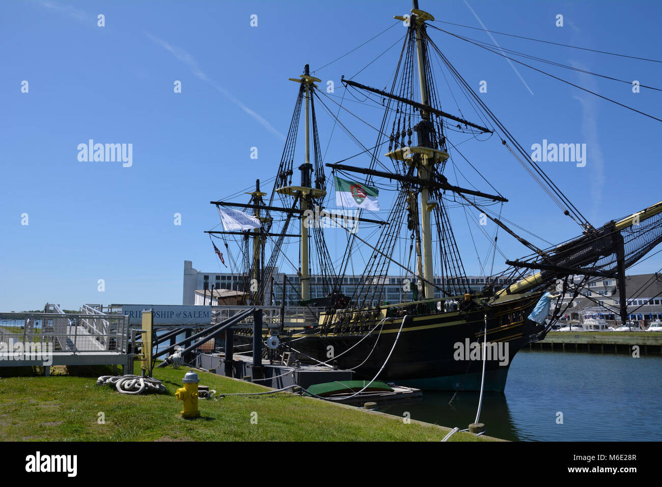 Salem Maritime and Saugus Iron Works tall sailing ship Stock Photo - Alamy
