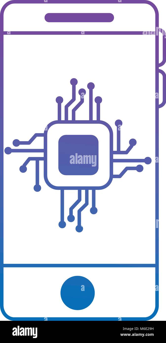 smartphone with processor and circuit Stock Vector Image & Art - Alamy