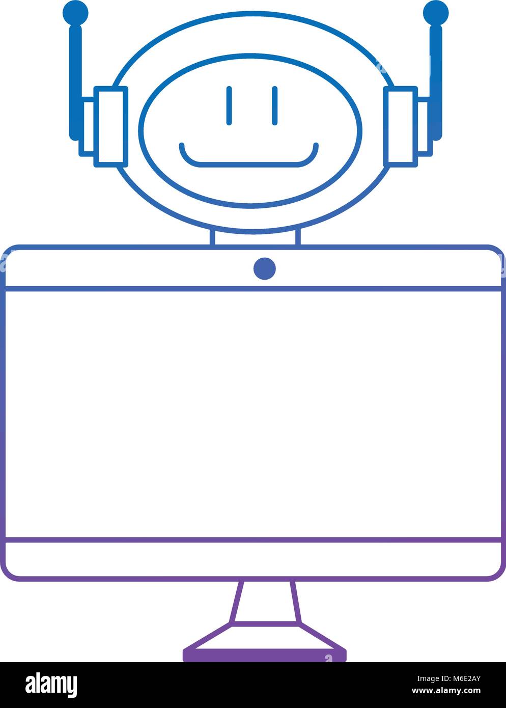 technological robot with monitor character icon Stock Vector Image ...