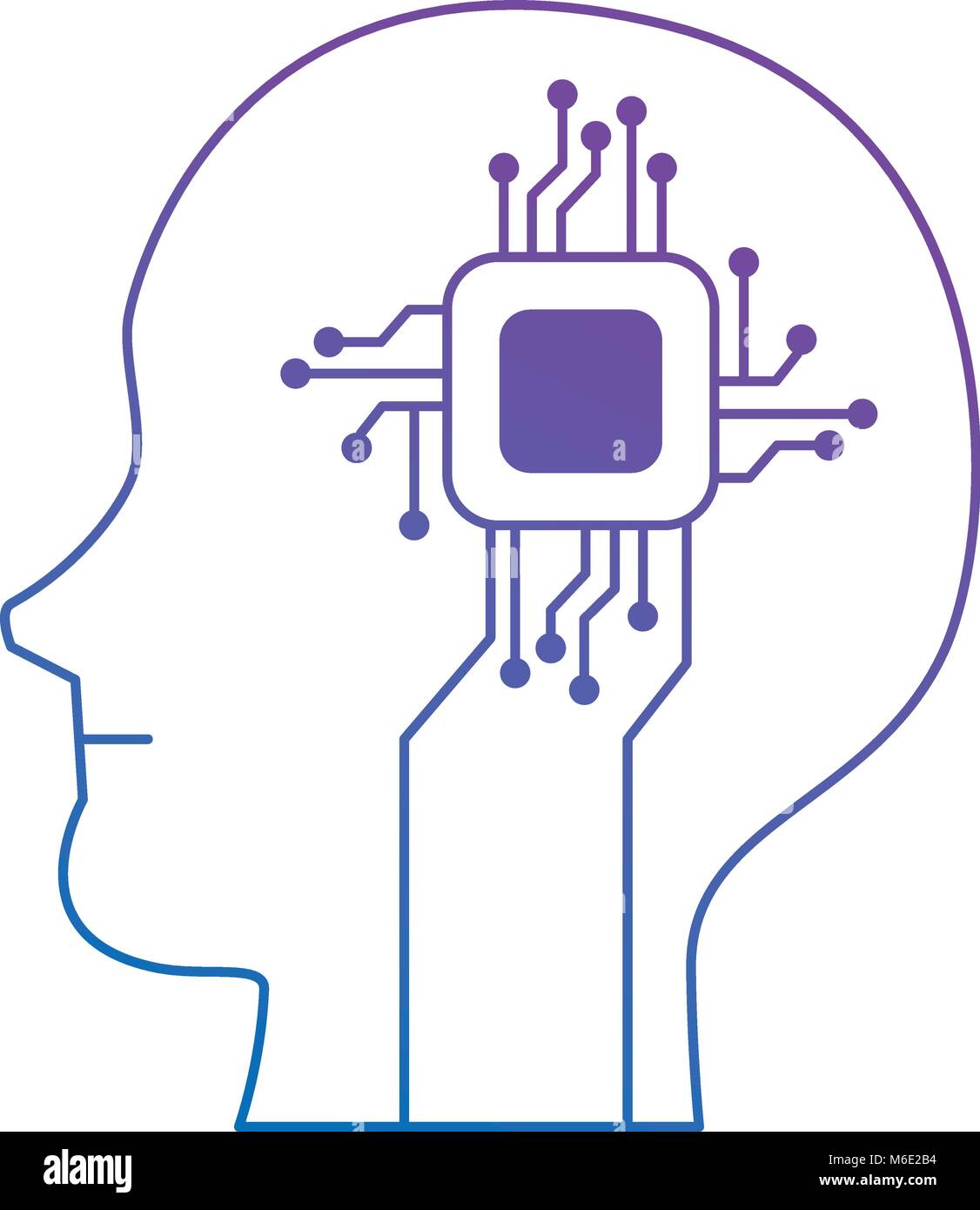 human profile with electrical circuit Stock Vector Image & Art - Alamy