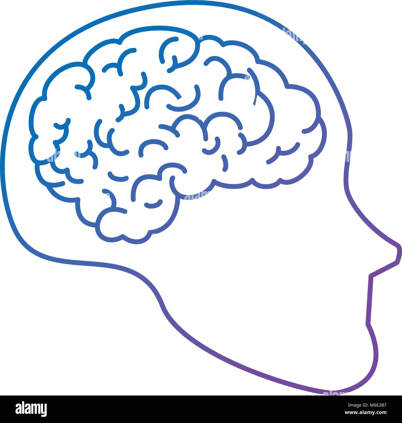 human profile with brain Stock Vector Image & Art - Alamy