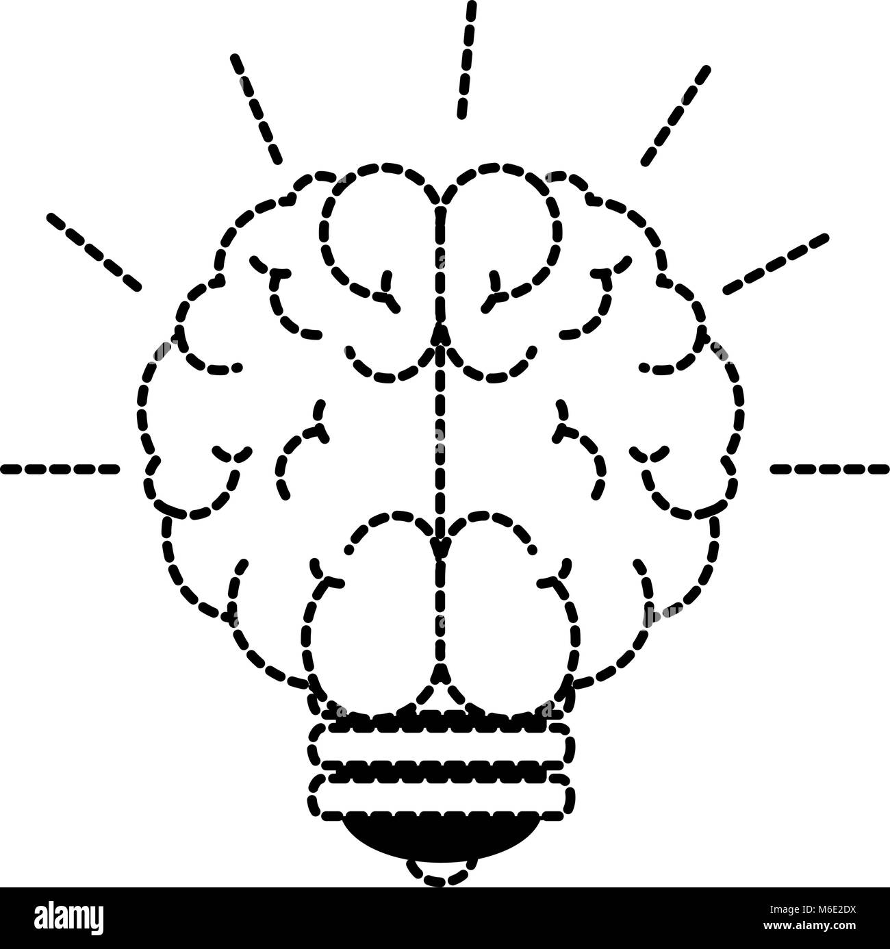 bulb light idea with brain Stock Vector Image & Art - Alamy