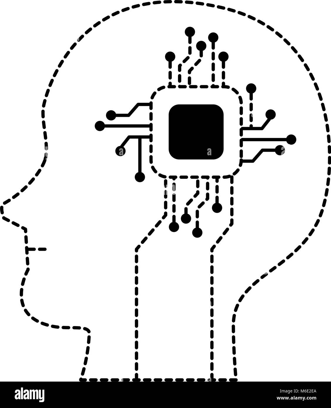 human profile with electrical circuit Stock Vector Image & Art - Alamy