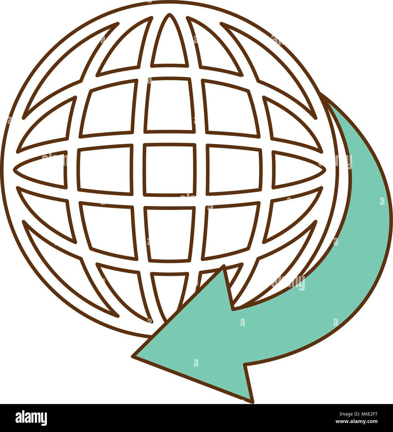 sphere planet with arrow around Stock Vector Image & Art - Alamy