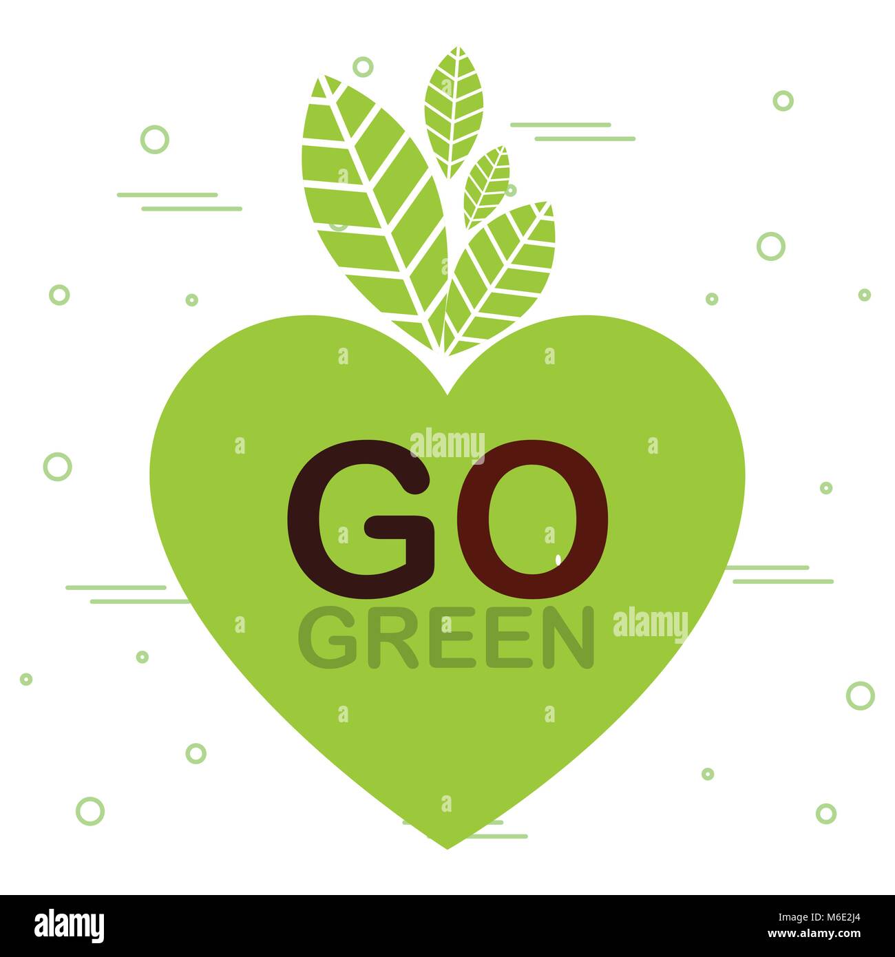 go green label with heart Stock Vector Image & Art - Alamy