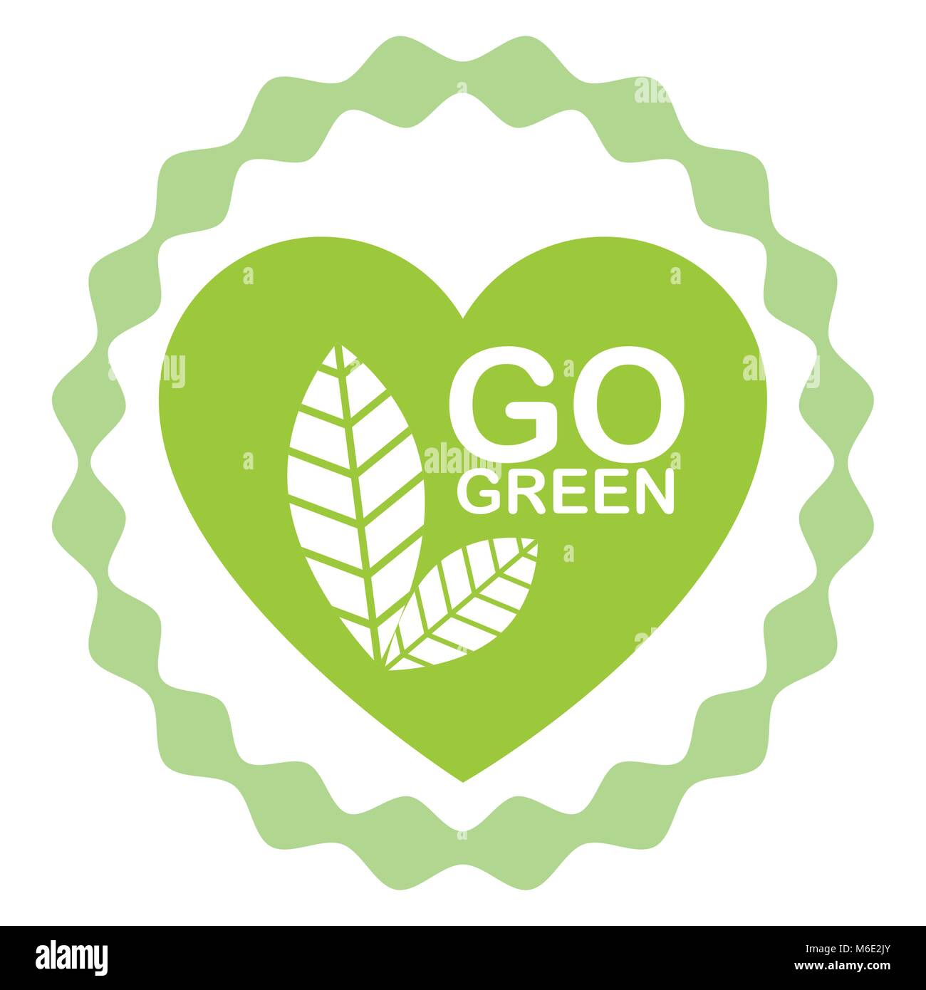 go green label with heart Stock Vector Image & Art - Alamy