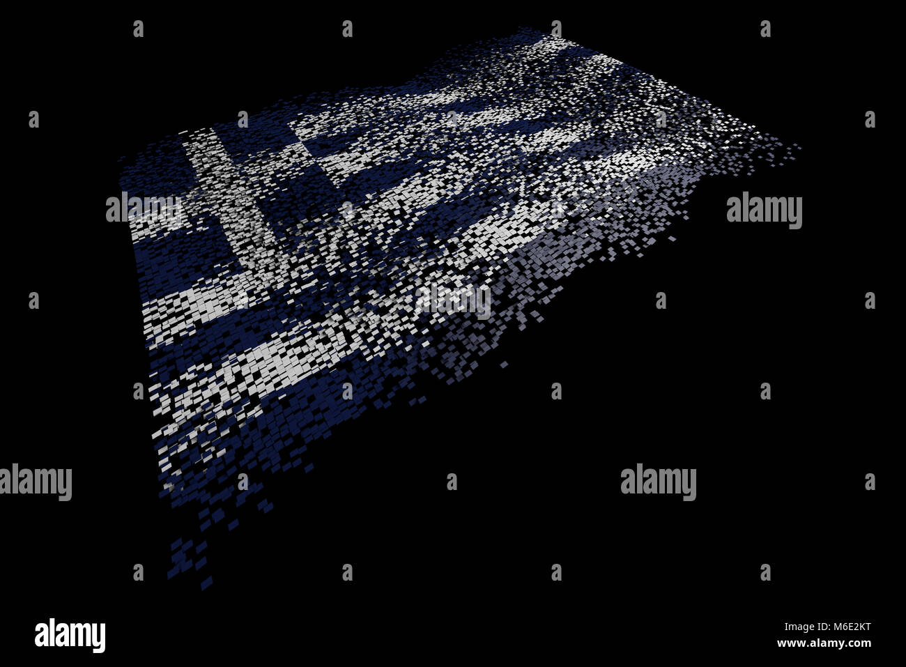 Dancing science and technology national flag, digital fragmentation ...