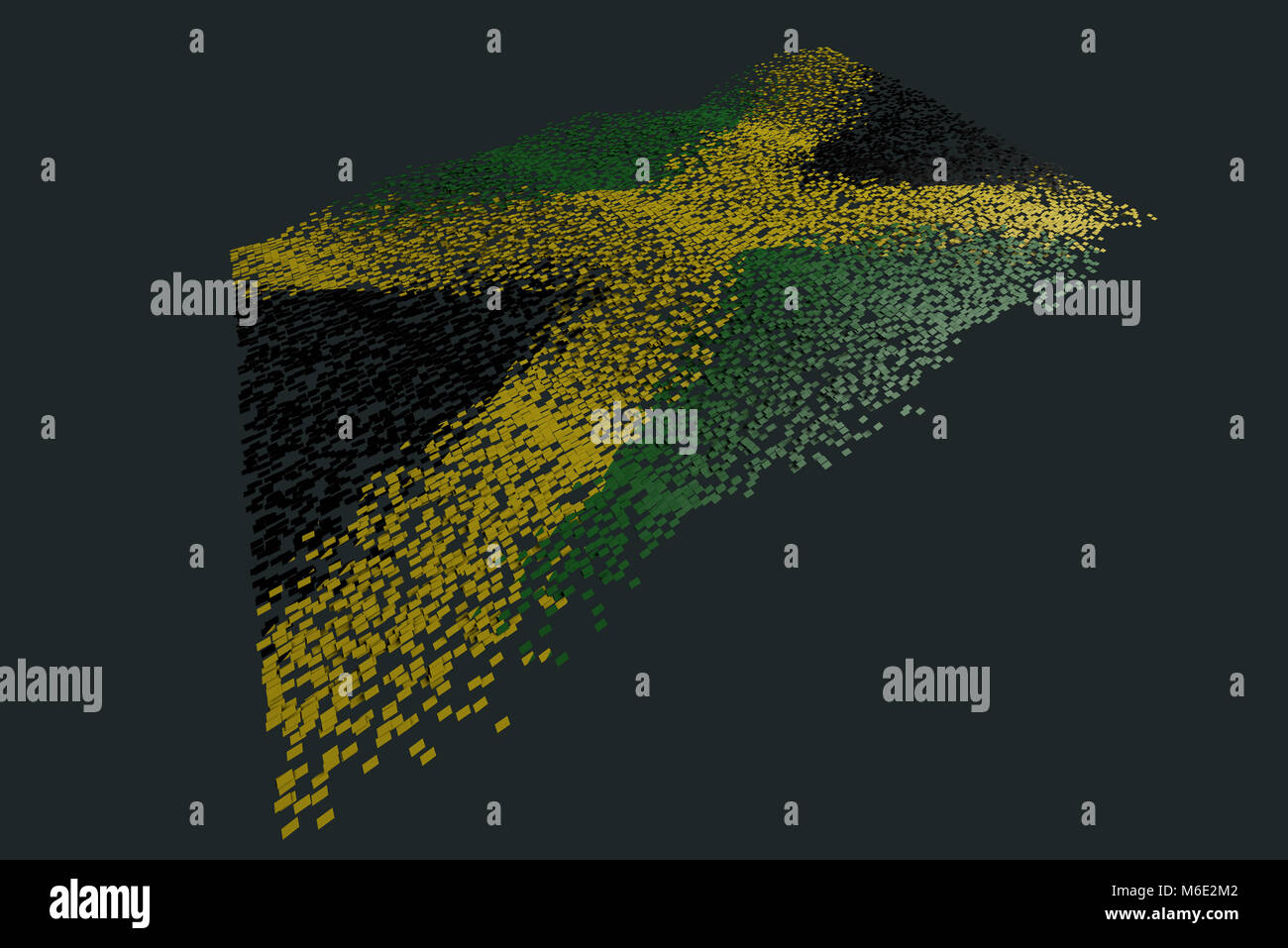 Dancing science and technology national flag, digital fragmentation ...