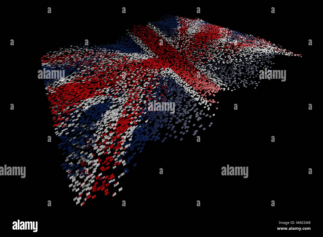 Dancing science and technology national flag, digital fragmentation ...