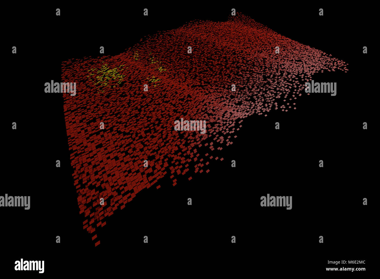 Dancing science and technology national flag, digital fragmentation ...