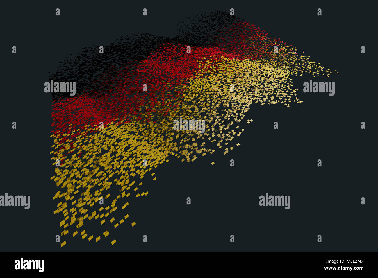 Dancing science and technology national flag, digital fragmentation ...