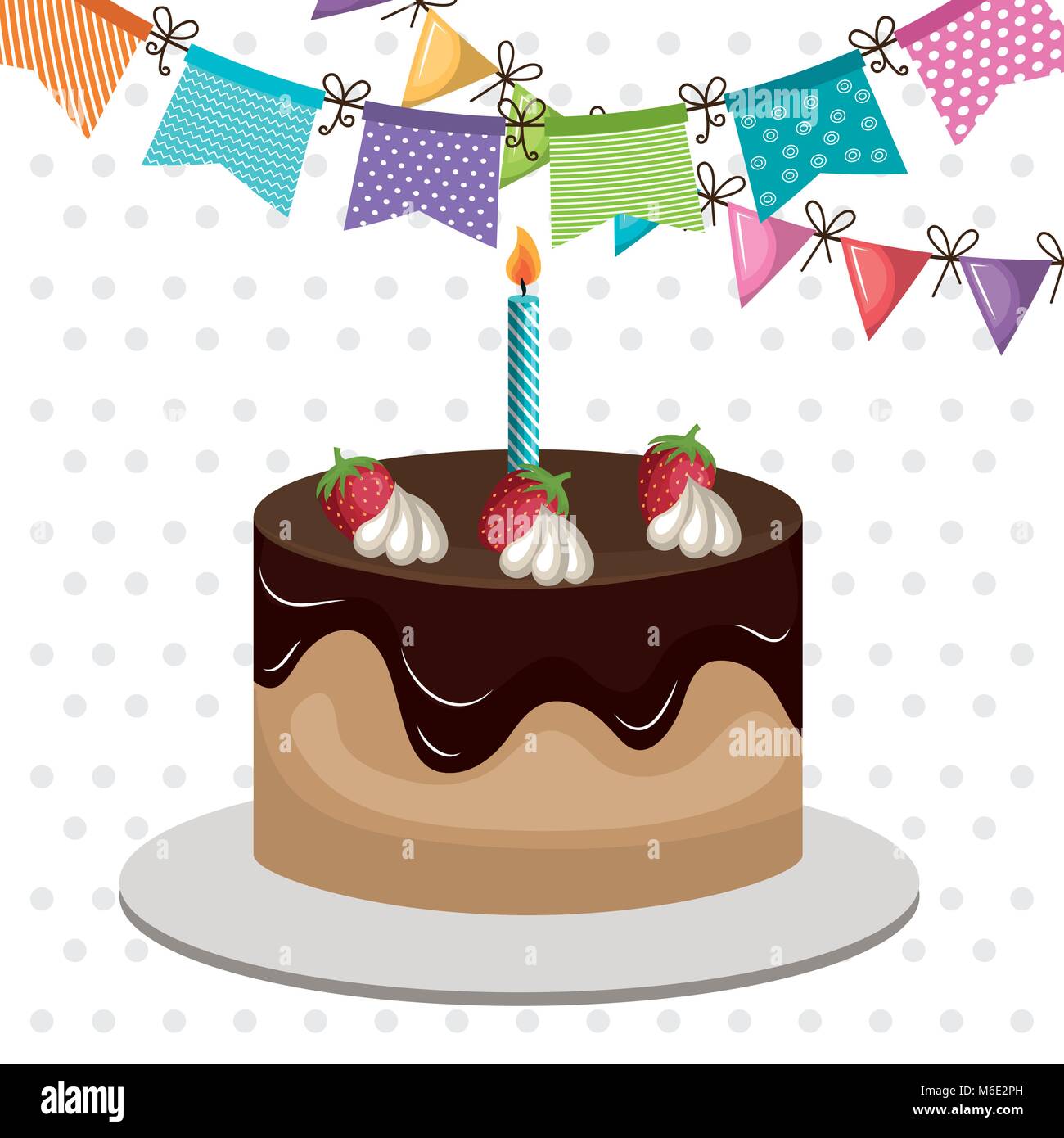 happy birthday card with sweet cake Stock Vector Image & Art - Alamy