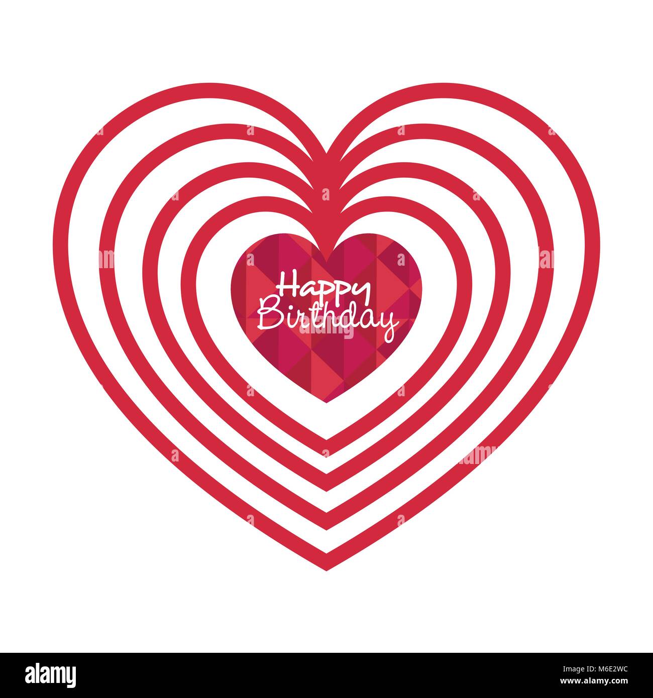 happy birthday card with heart love Stock Vector Image & Art - Alamy