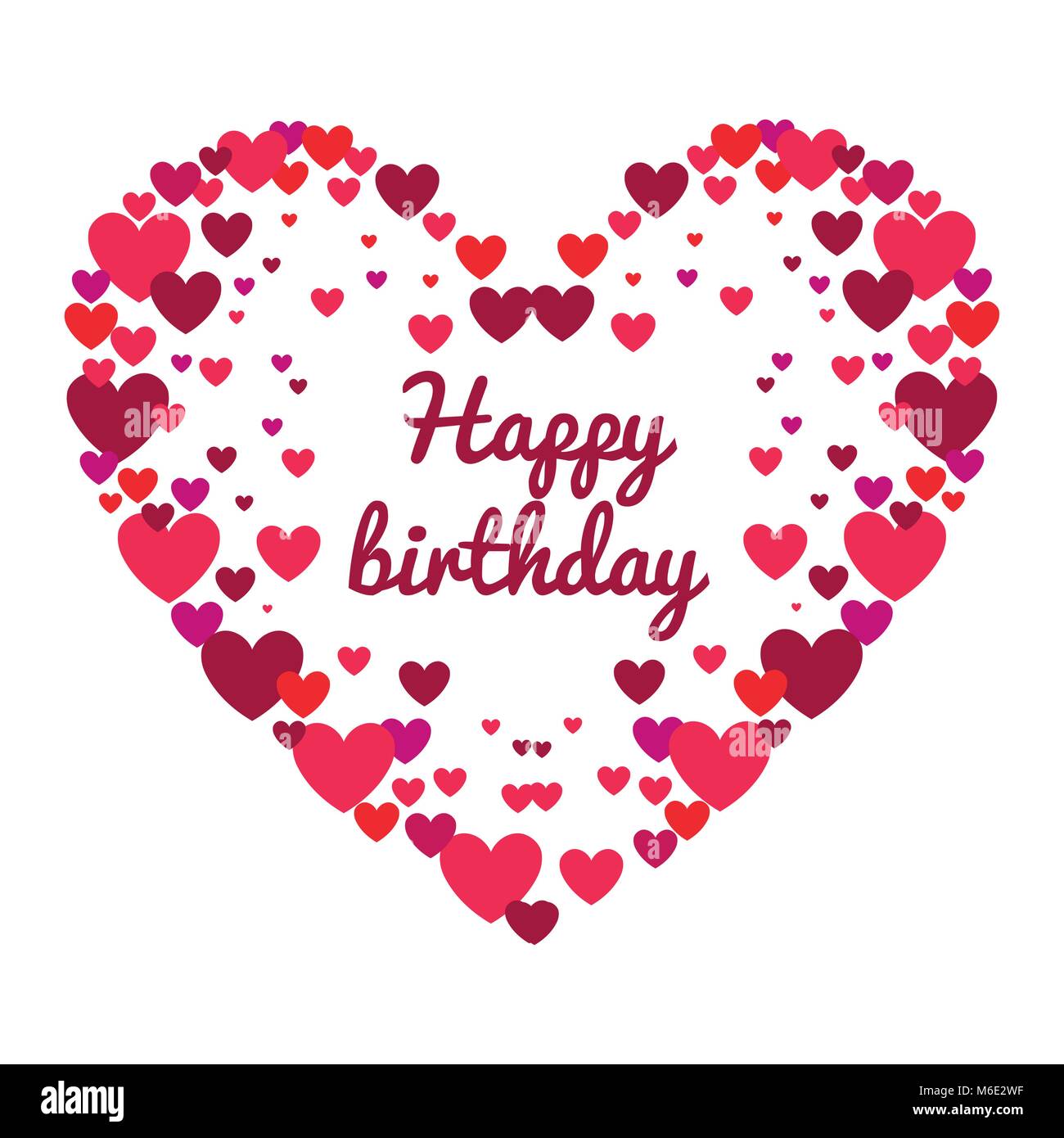 happy birthday card with heart love Stock Vector Image & Art - Alamy