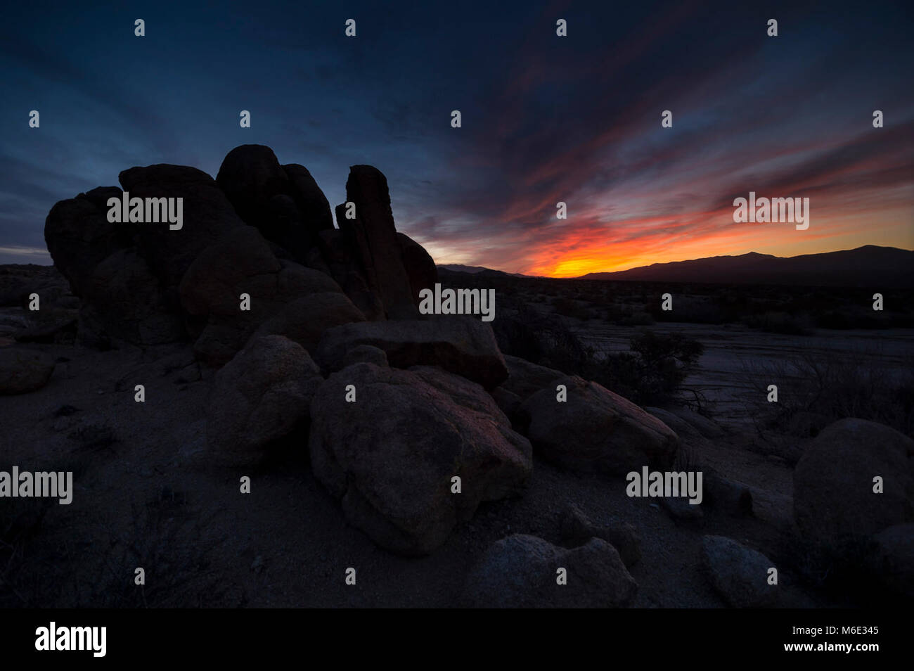 Sunset, 35 miles North of Oasis Visitor Center, February 21 Stock Photo ...