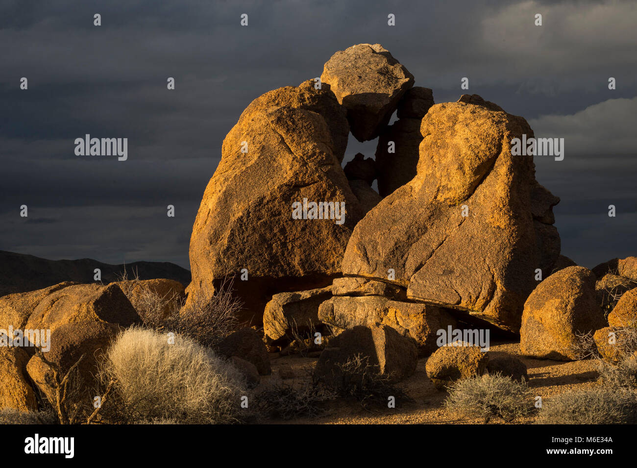 Rock Formation Glows with Sunset Light Stock Photo - Alamy