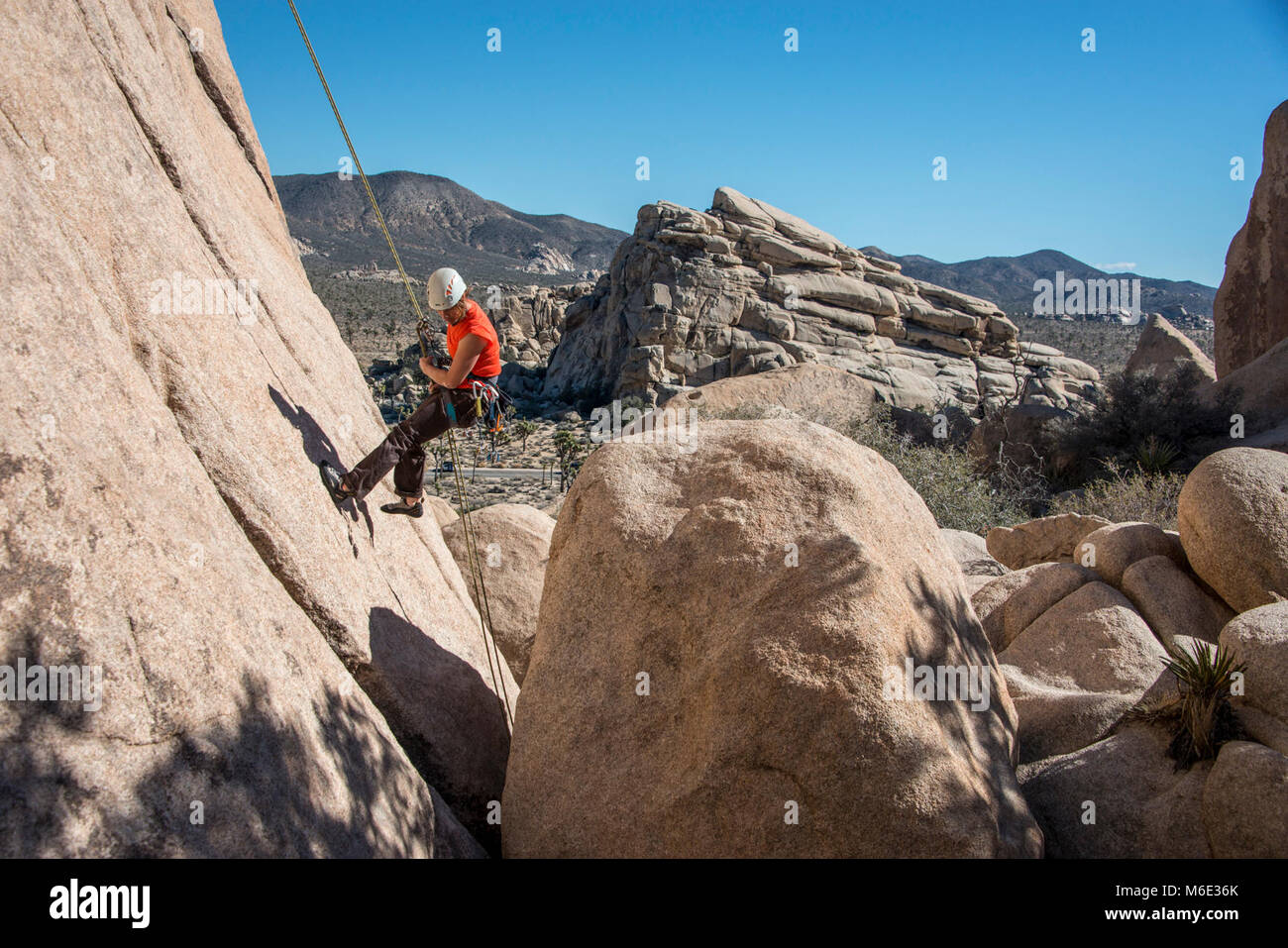 Rock Climber in Hidden Valley Stock Photo - Alamy