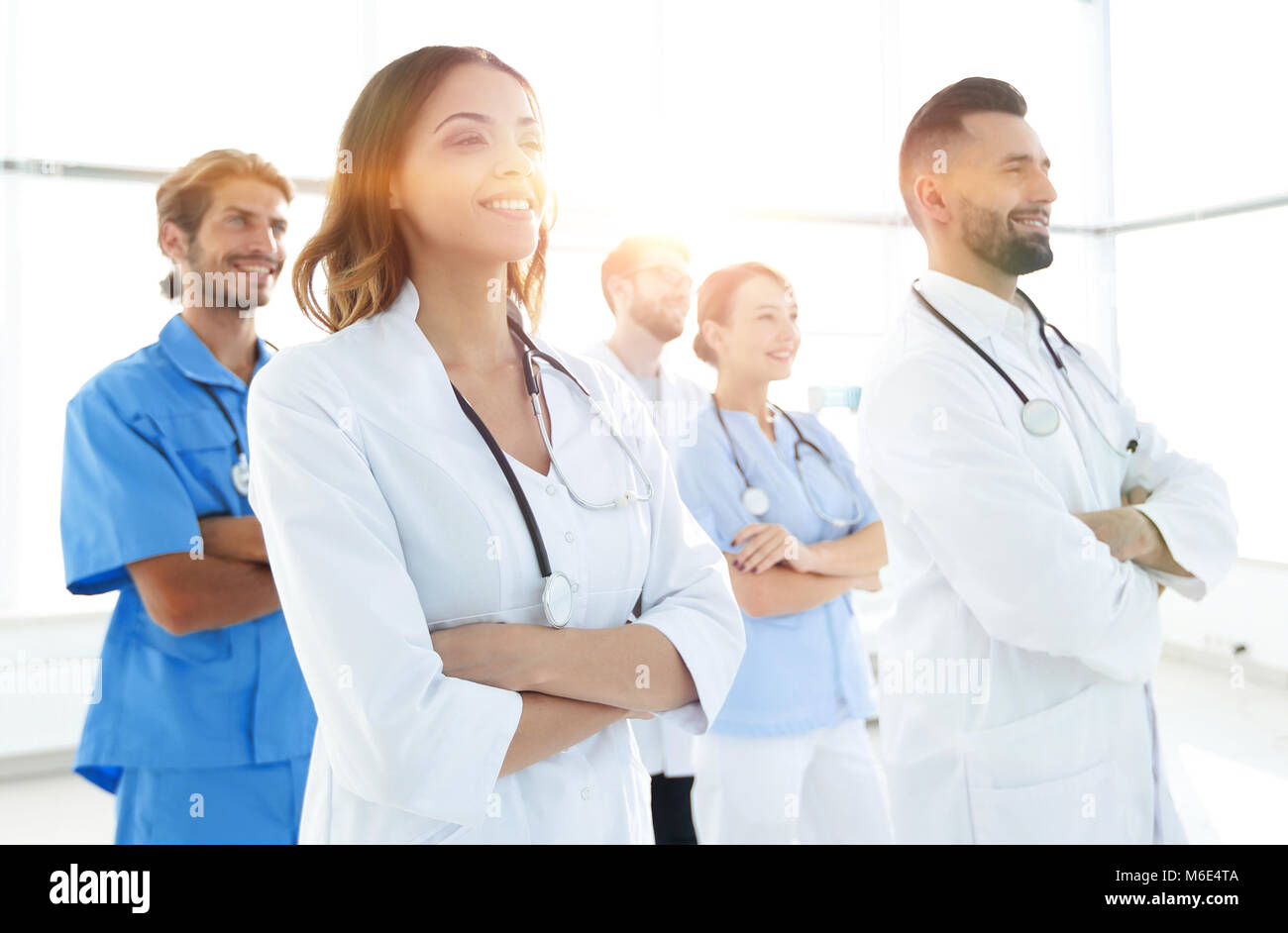 bottom view.professional team of doctors medical center Stock Photo - Alamy