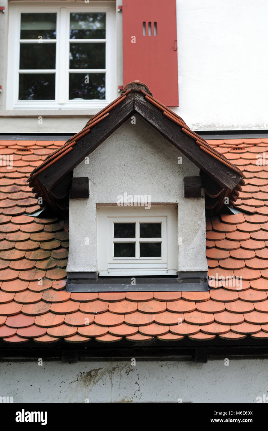 mansard window at historic building Stock Photo - Alamy