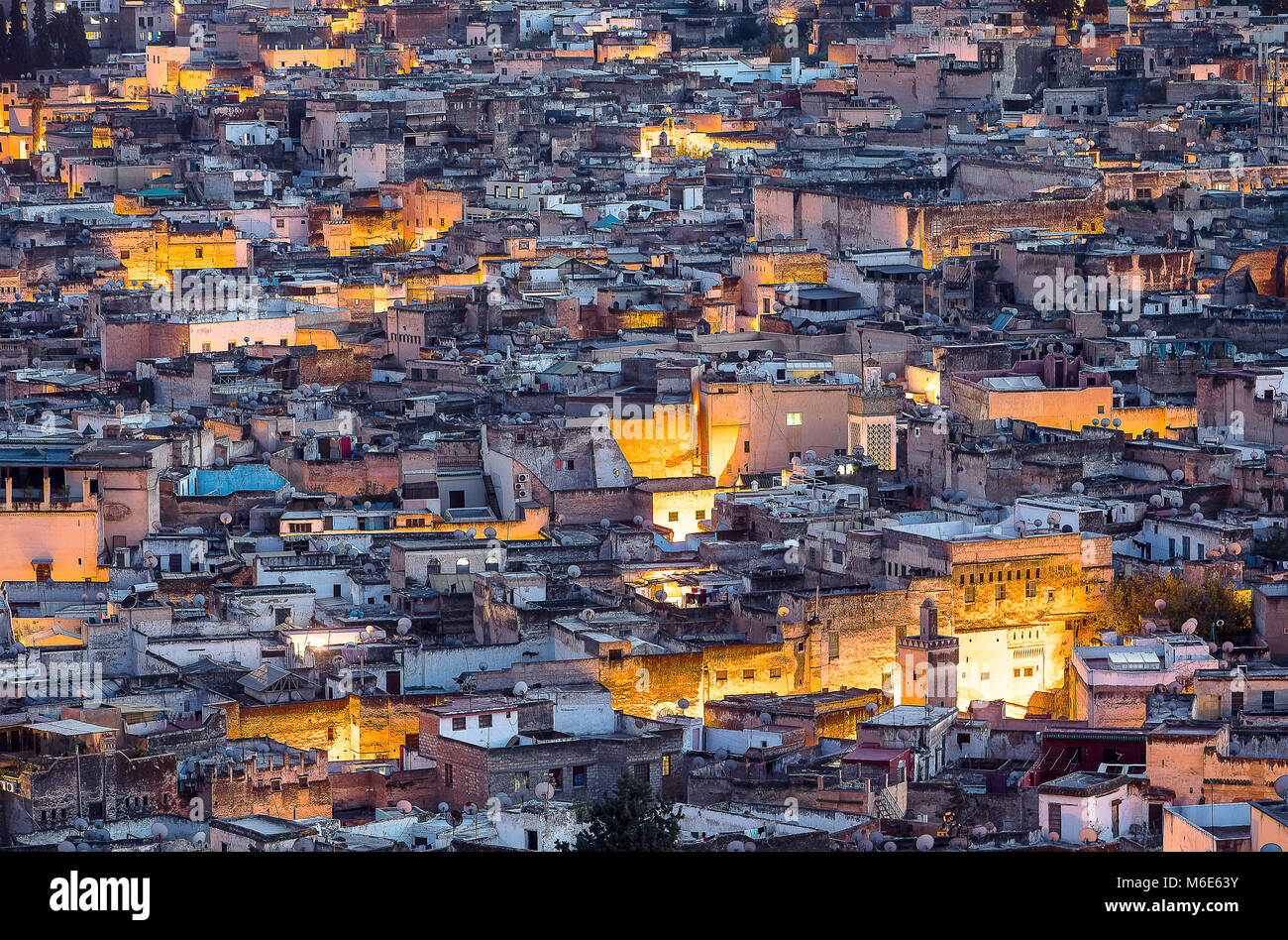 Morocco fes old town overview hi-res stock photography and images - Alamy