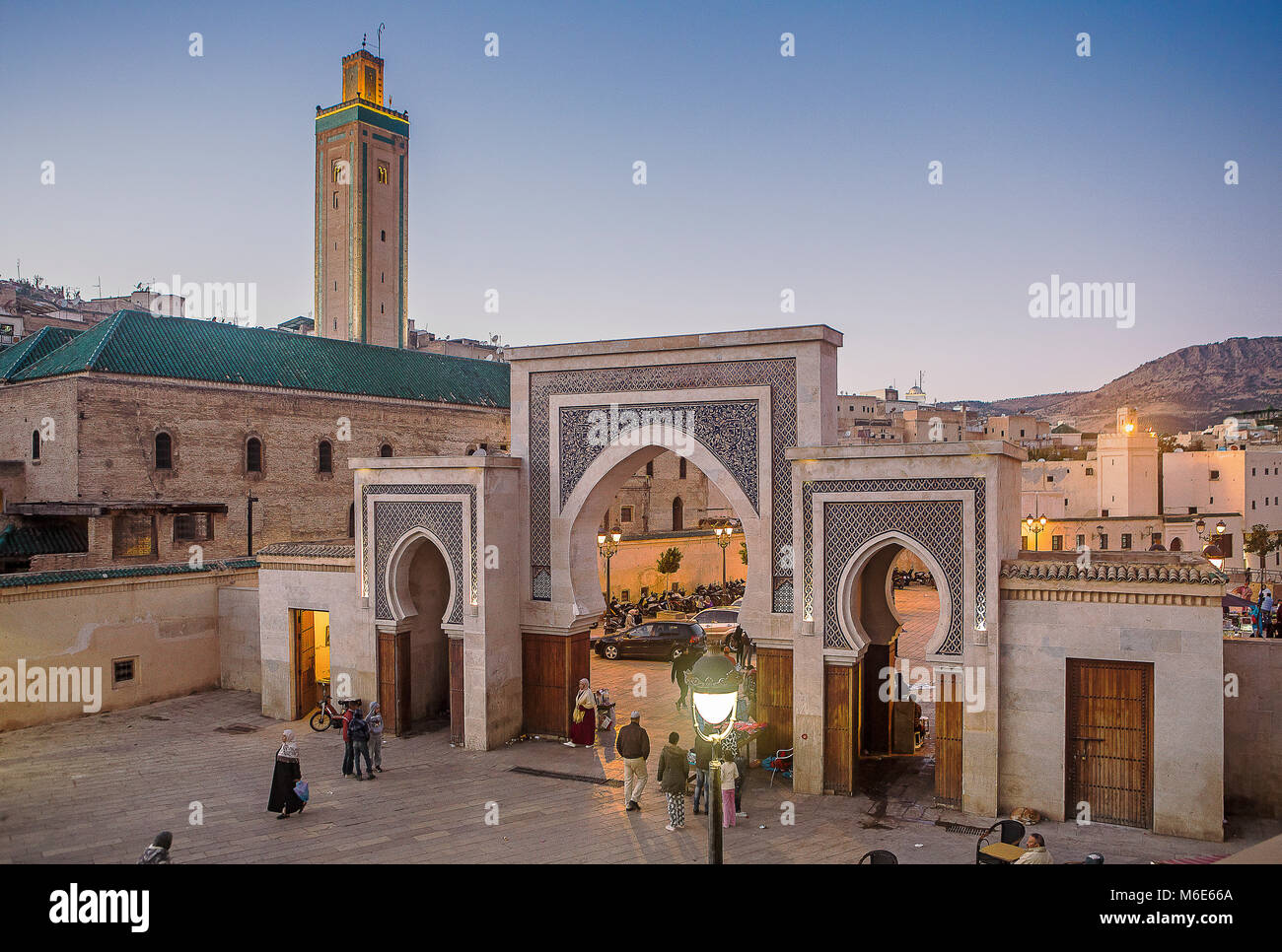 Bab R'Cif gate and Mosque R'Cif, in R'Cif Square, gateway to andalusian ...