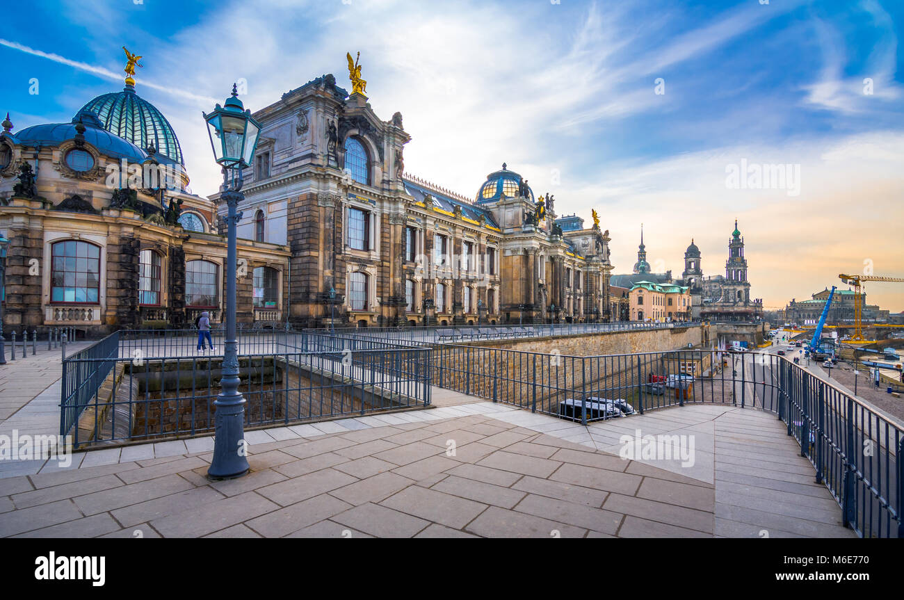 Old town of baroque Dresden, popular touristic attraction, Germany ...