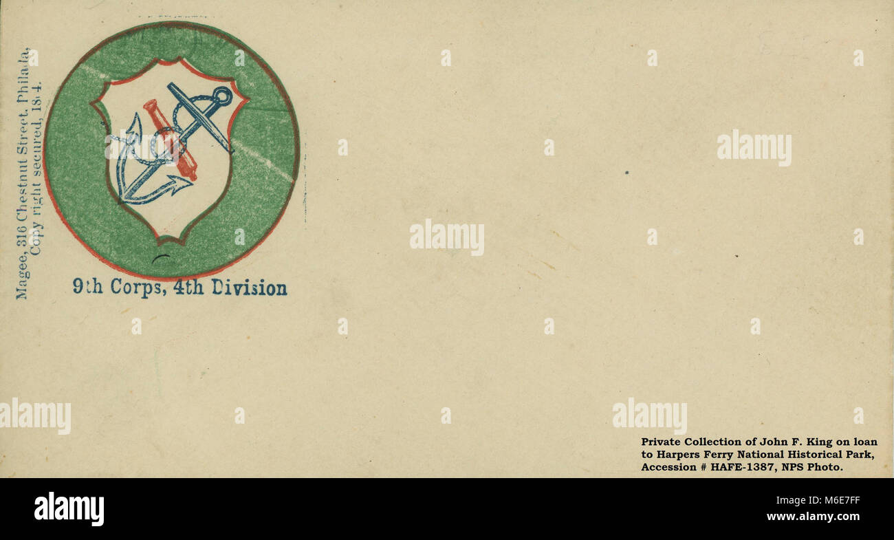Envelope, insignia 9th corps 4th division Stock Photo - Alamy