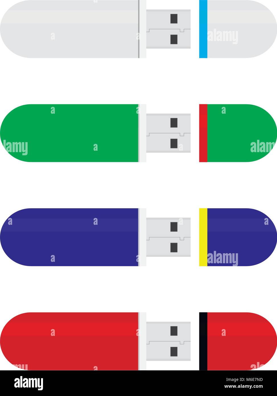 Colored flash drive stick collection vector. Flash drive stick memory ...