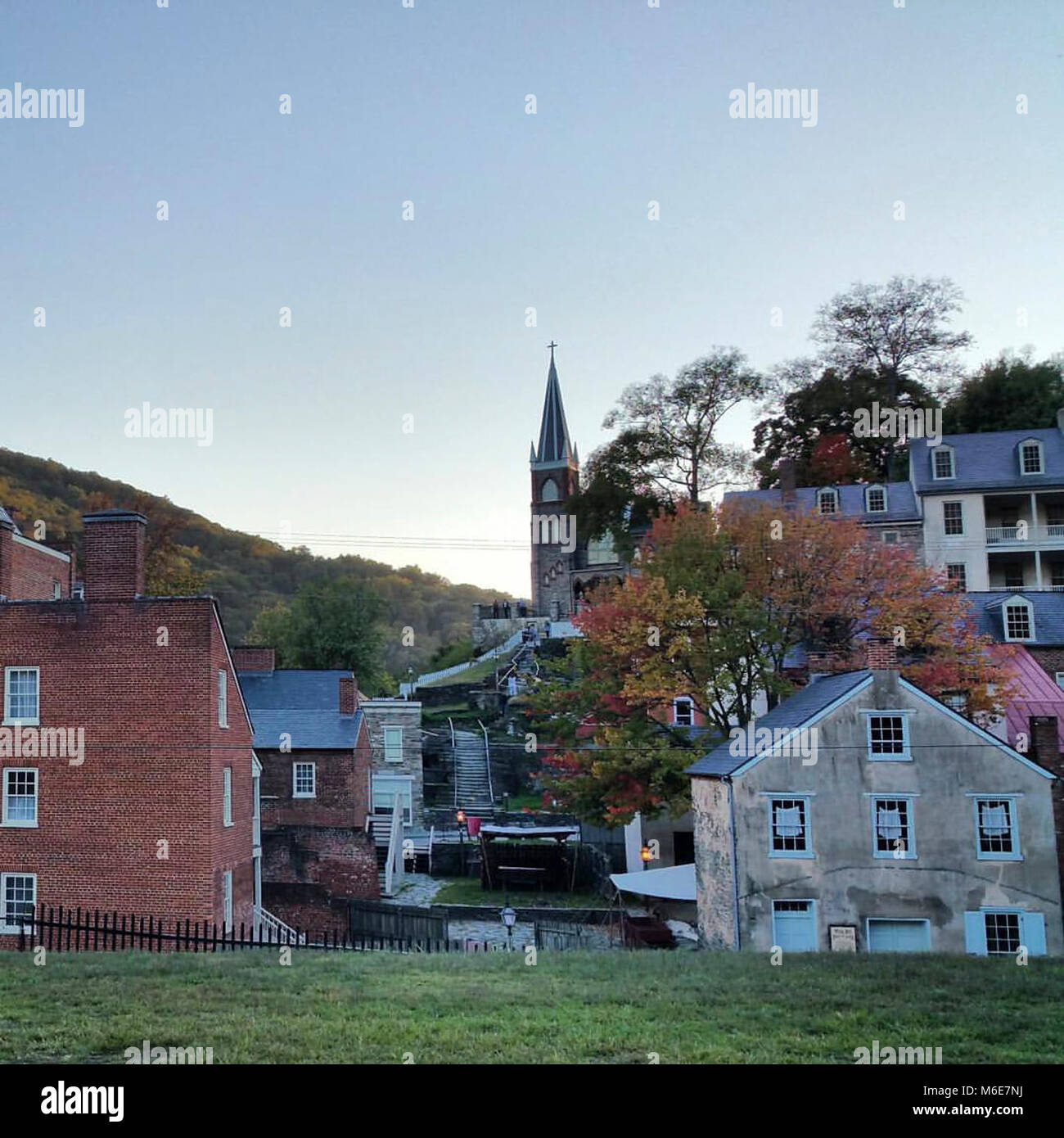 Lower Town showing some Fall color at sunset Stock Photo - Alamy