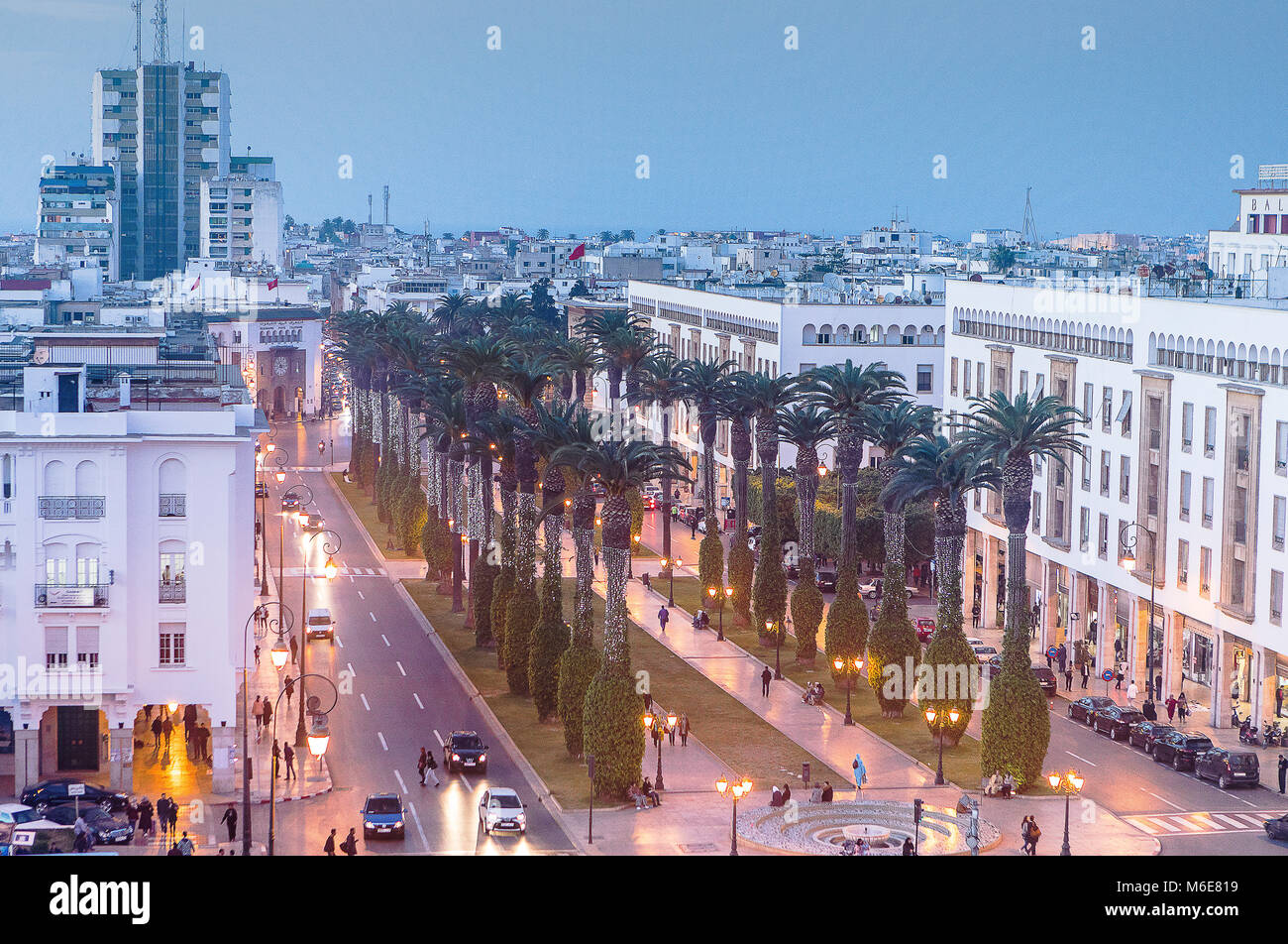 Mohammed V avenue,general view, Rabat. Morocco Stock Photo - Alamy