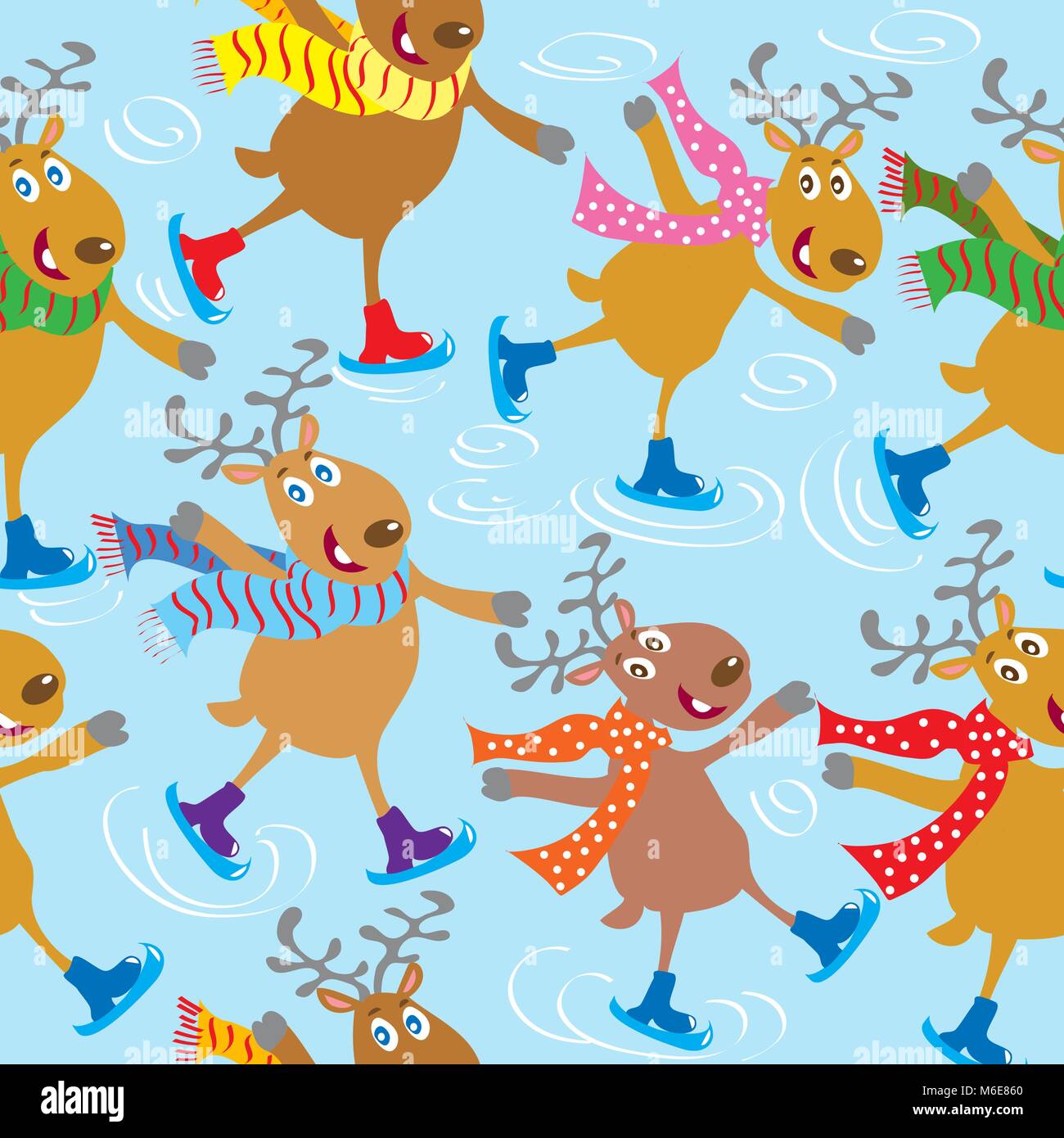 Skating reindeer vector seemless pattern Stock Vector Image & Art - Alamy