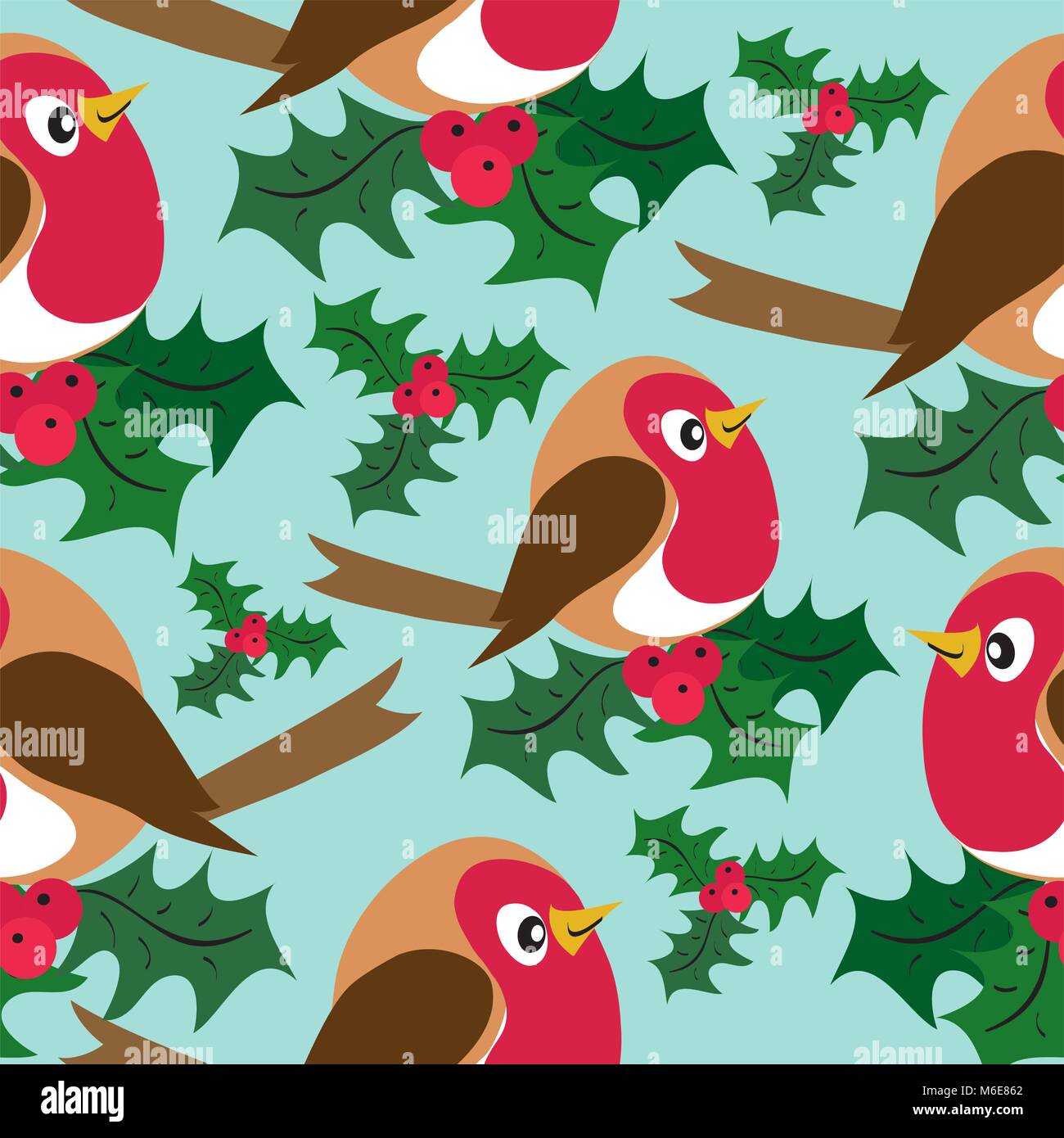 Robin on holly hi-res stock photography and images - Alamy