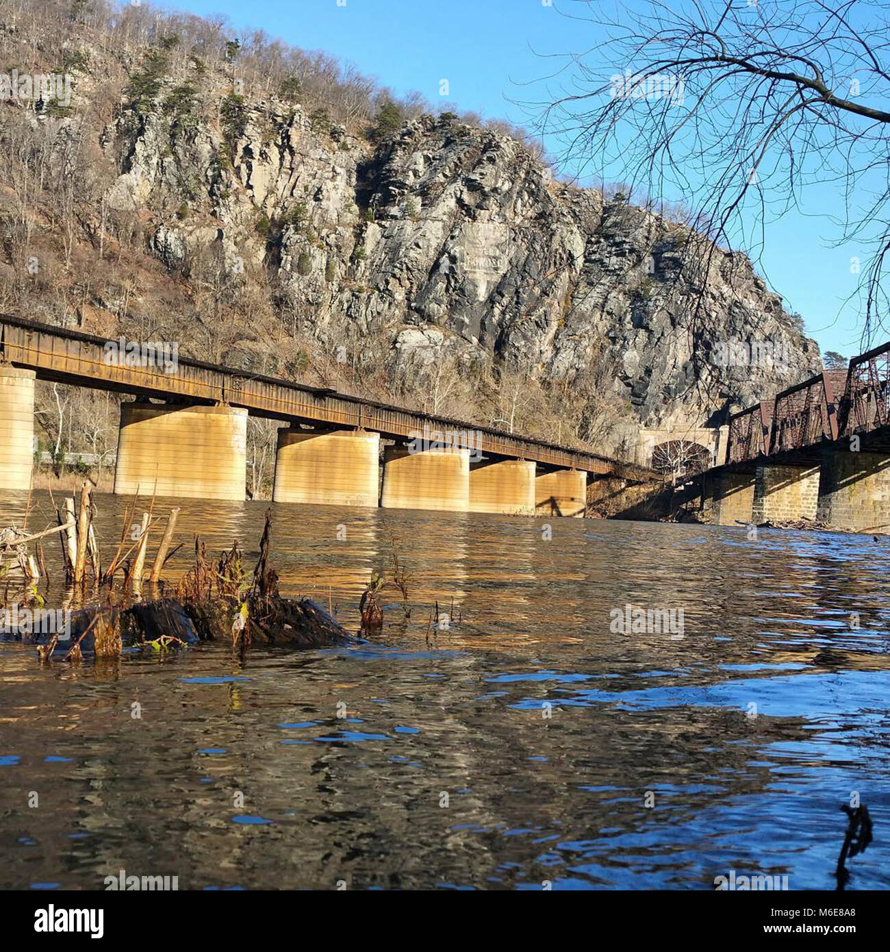 Lake and bridge Stock Photo - Alamy
