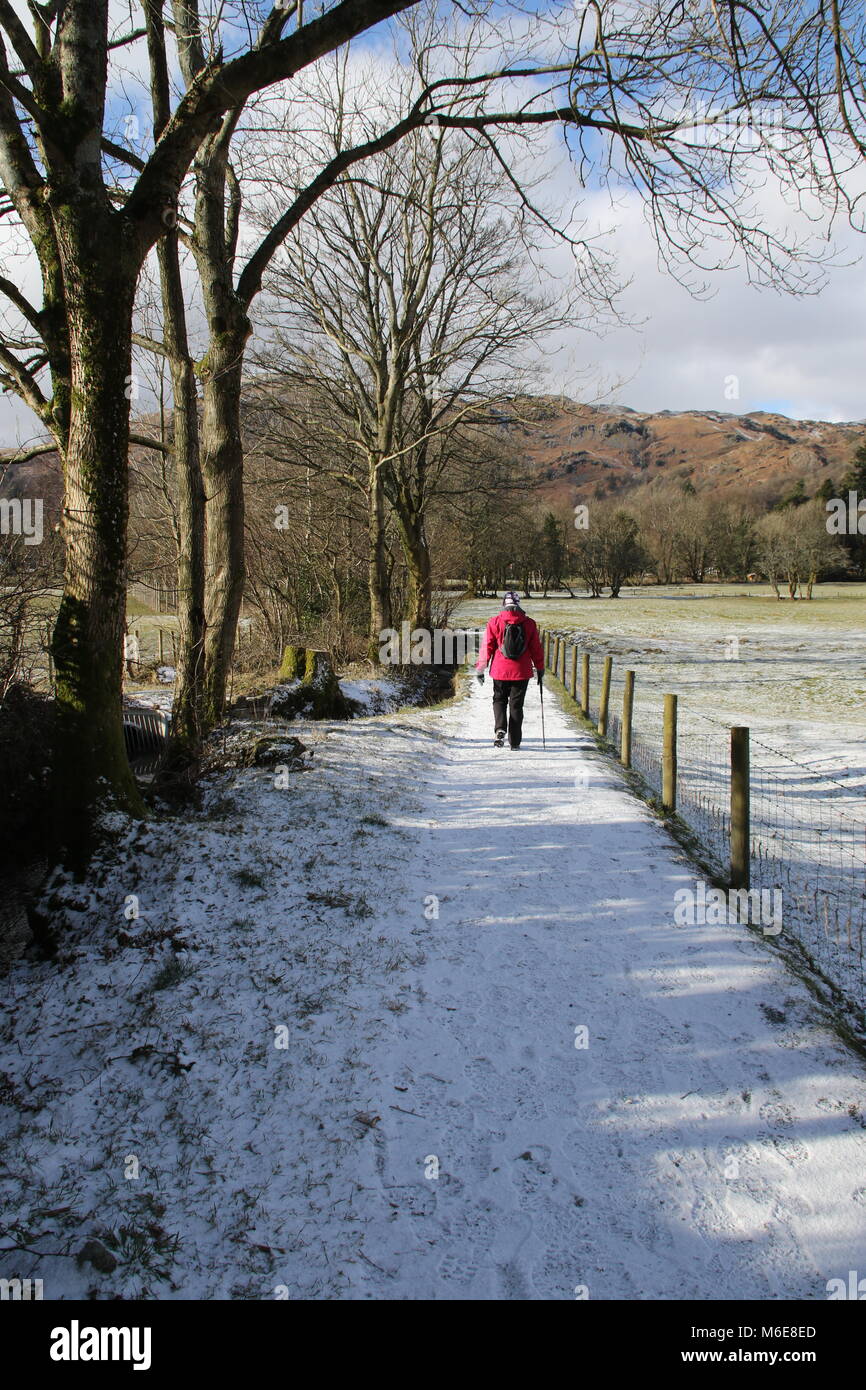 Grasmere winter walker snow hi-res stock photography and images - Alamy