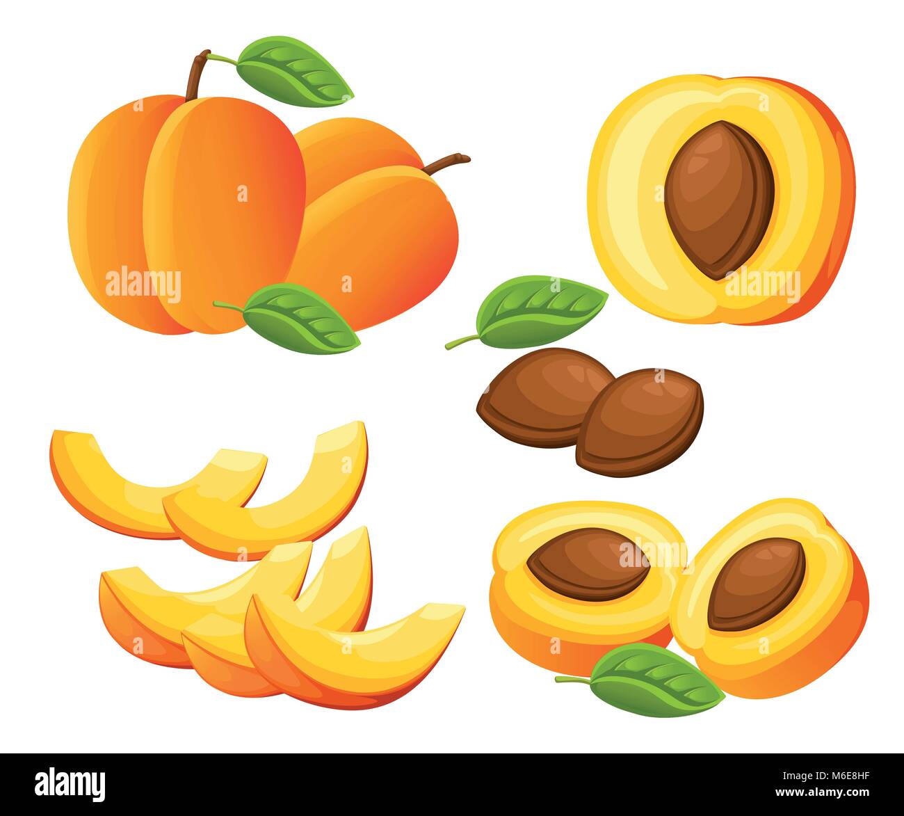 Sliced Peaches Clipart