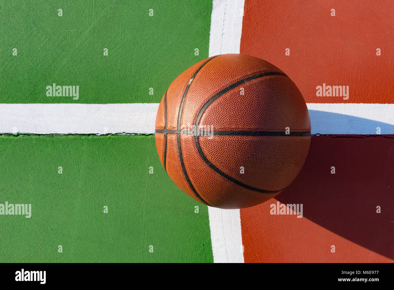 basketball on an outdoor playing field in a day time close up Stock ...