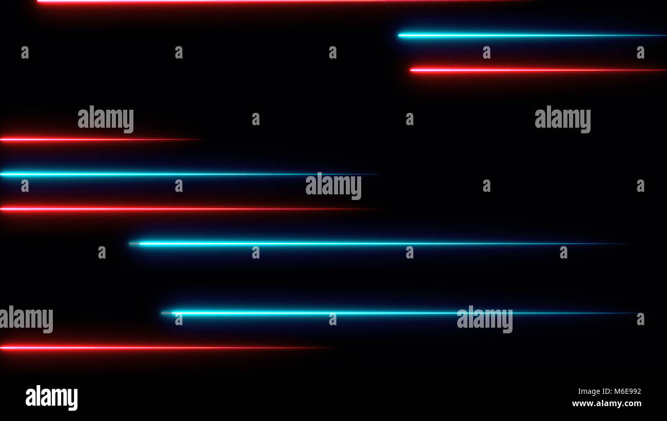 Moving abstract neon lines in space, 3d rendering Stock Photo - Alamy