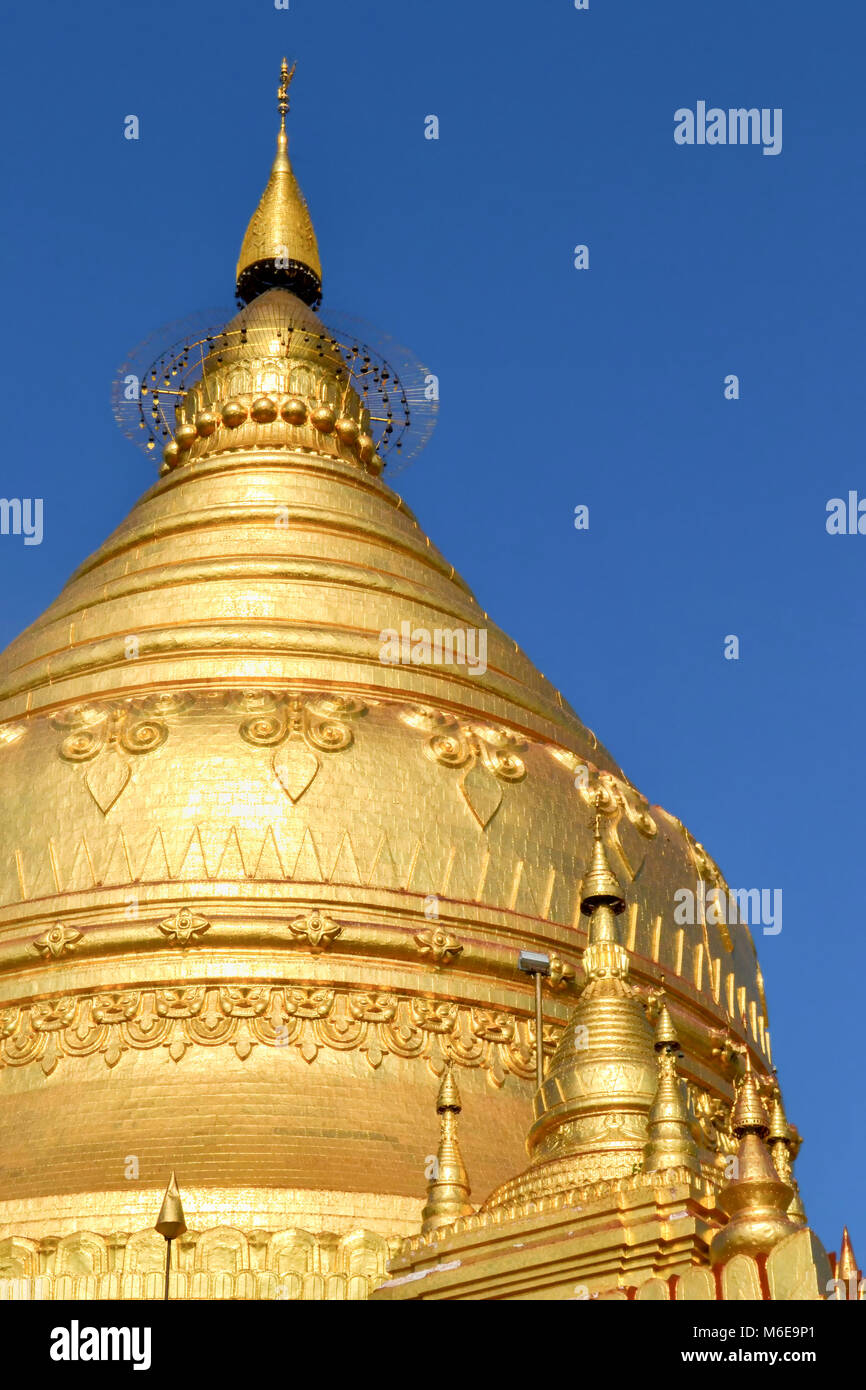 Details of a golden temple in Burma Myanmar against a blue sky Stock ...