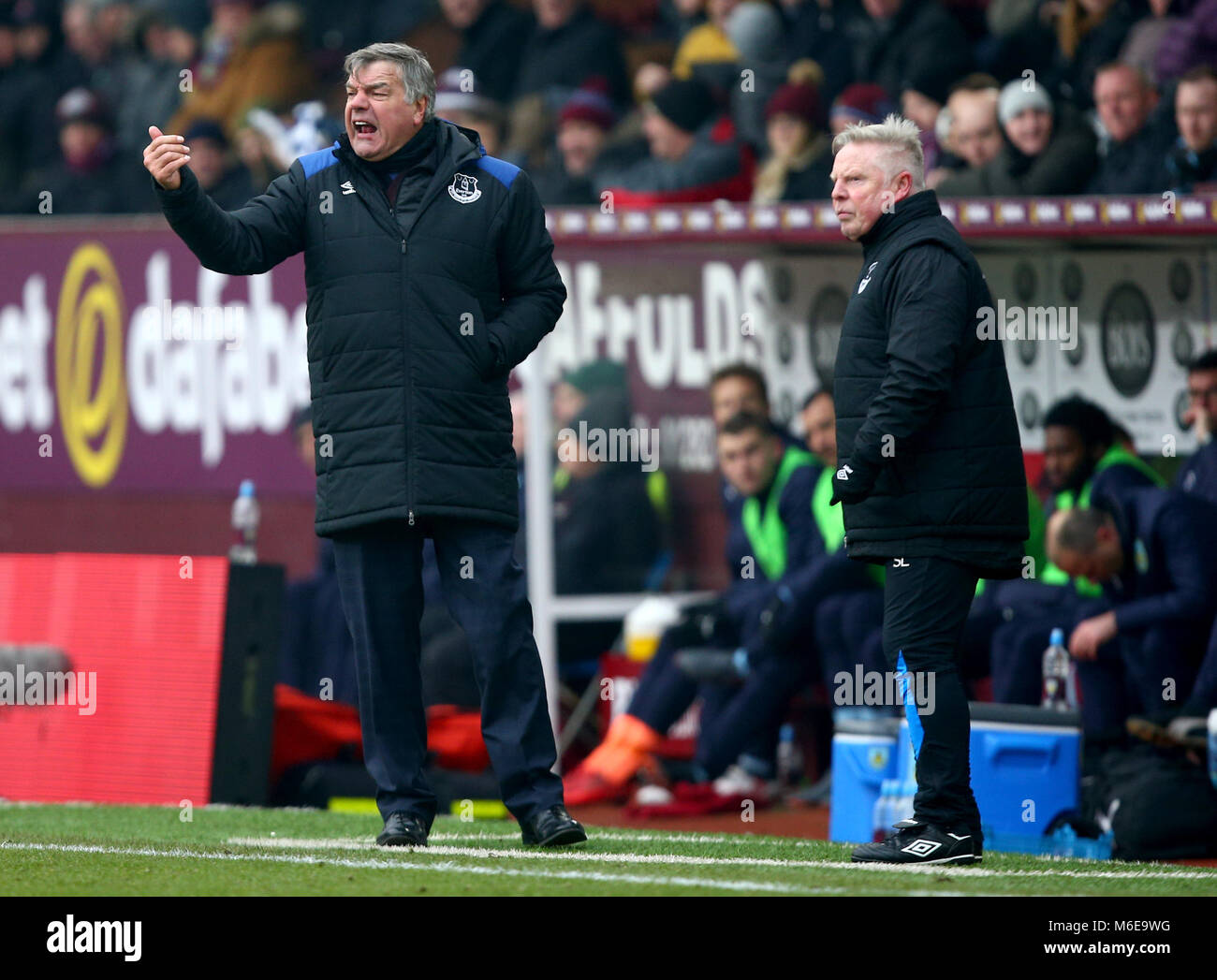 Everton manager Sam Allardyce gestures on the touchline during the ...