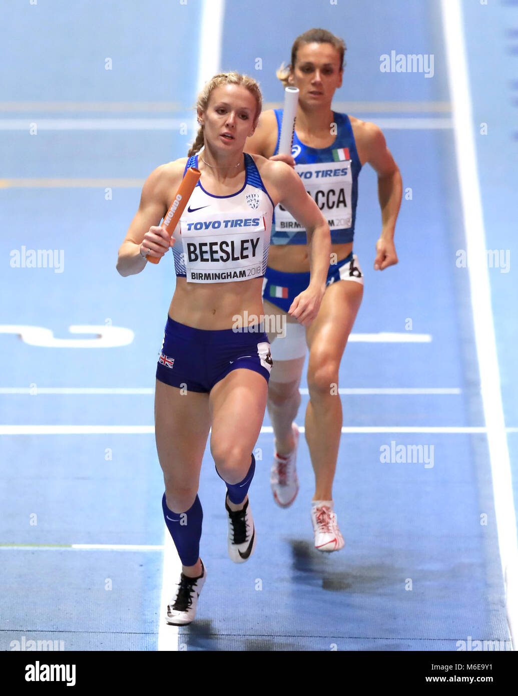 Great Britain's Meghan Beesley in action during the Women's 4x400m ...