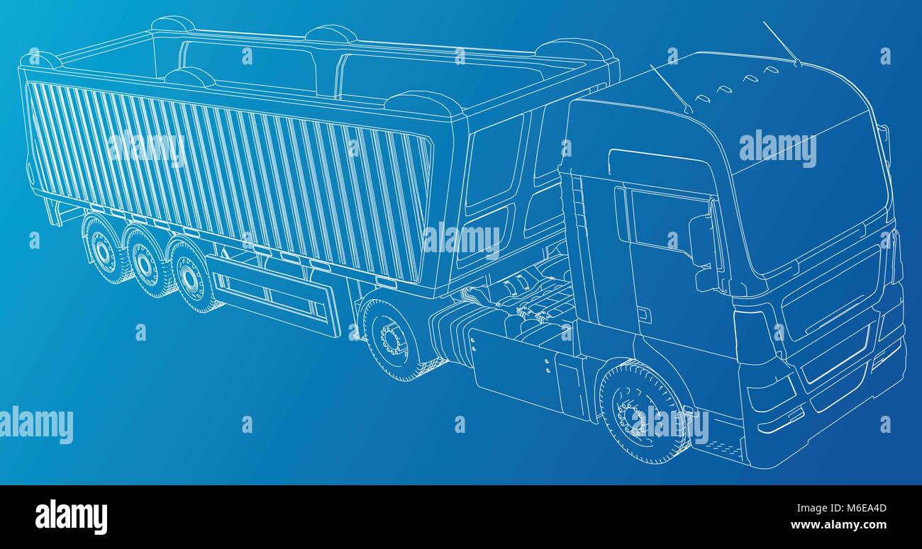 Line vector construction machinery truck tipper. Industrial style ...